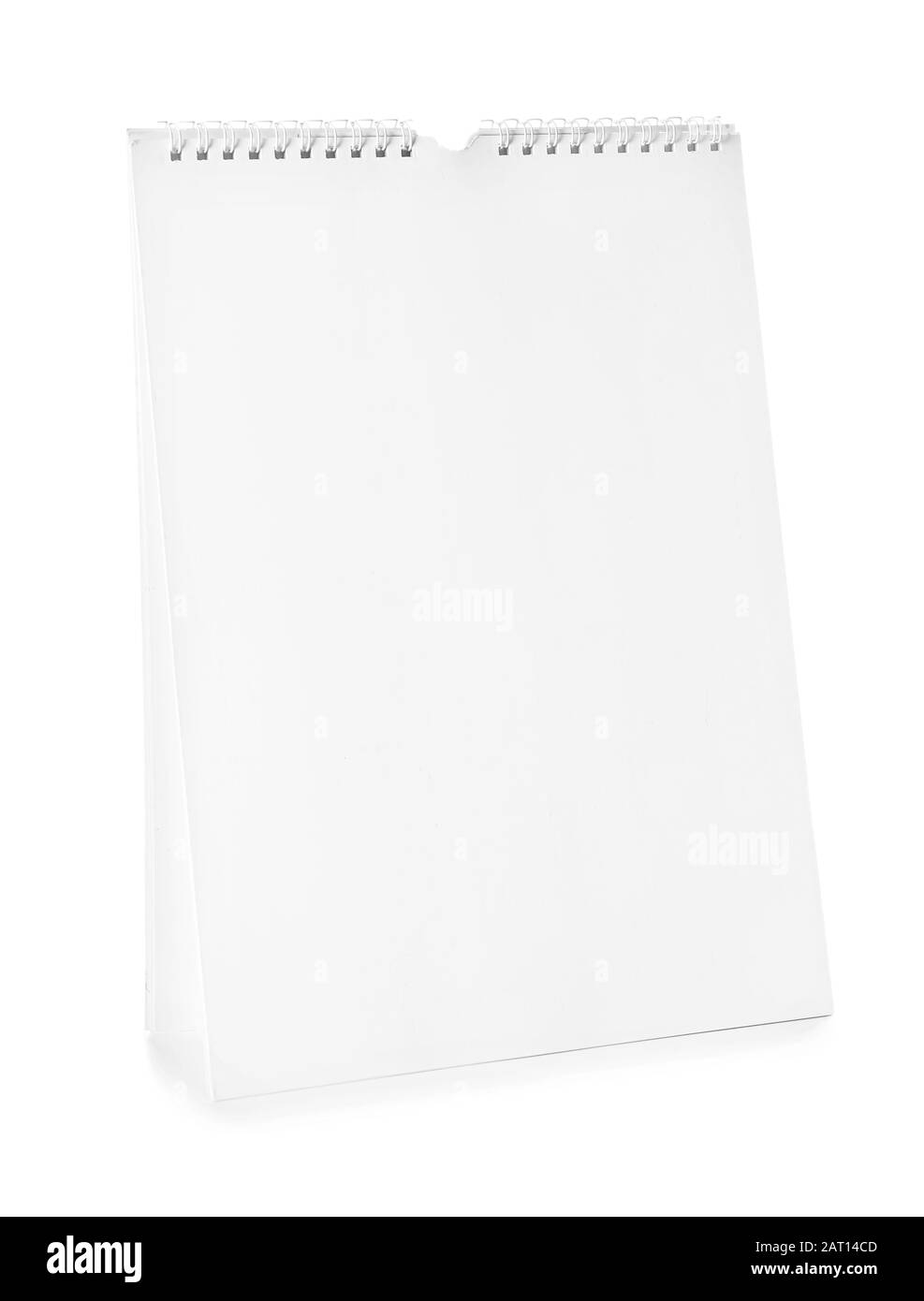 Empty flip calendar on white background Stock Photo - Alamy
