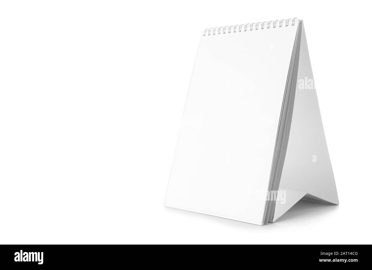 Empty flip calendar on white background Stock Photo - Alamy