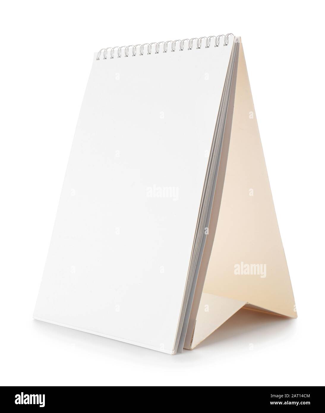 Empty flip calendar on white background Stock Photo - Alamy