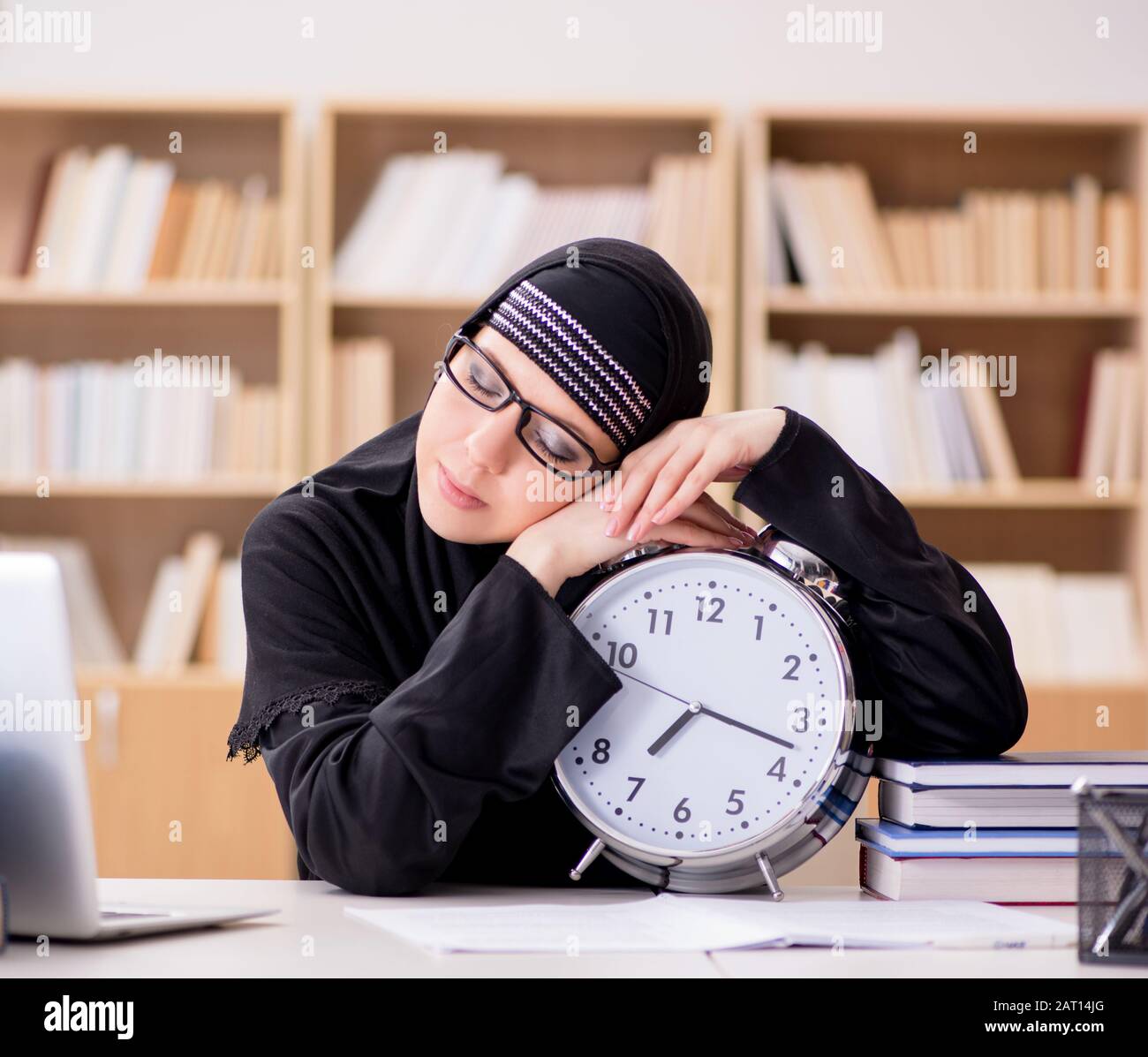 The muslim girl in hijab studying preparing for exams Stock Photo - Alamy