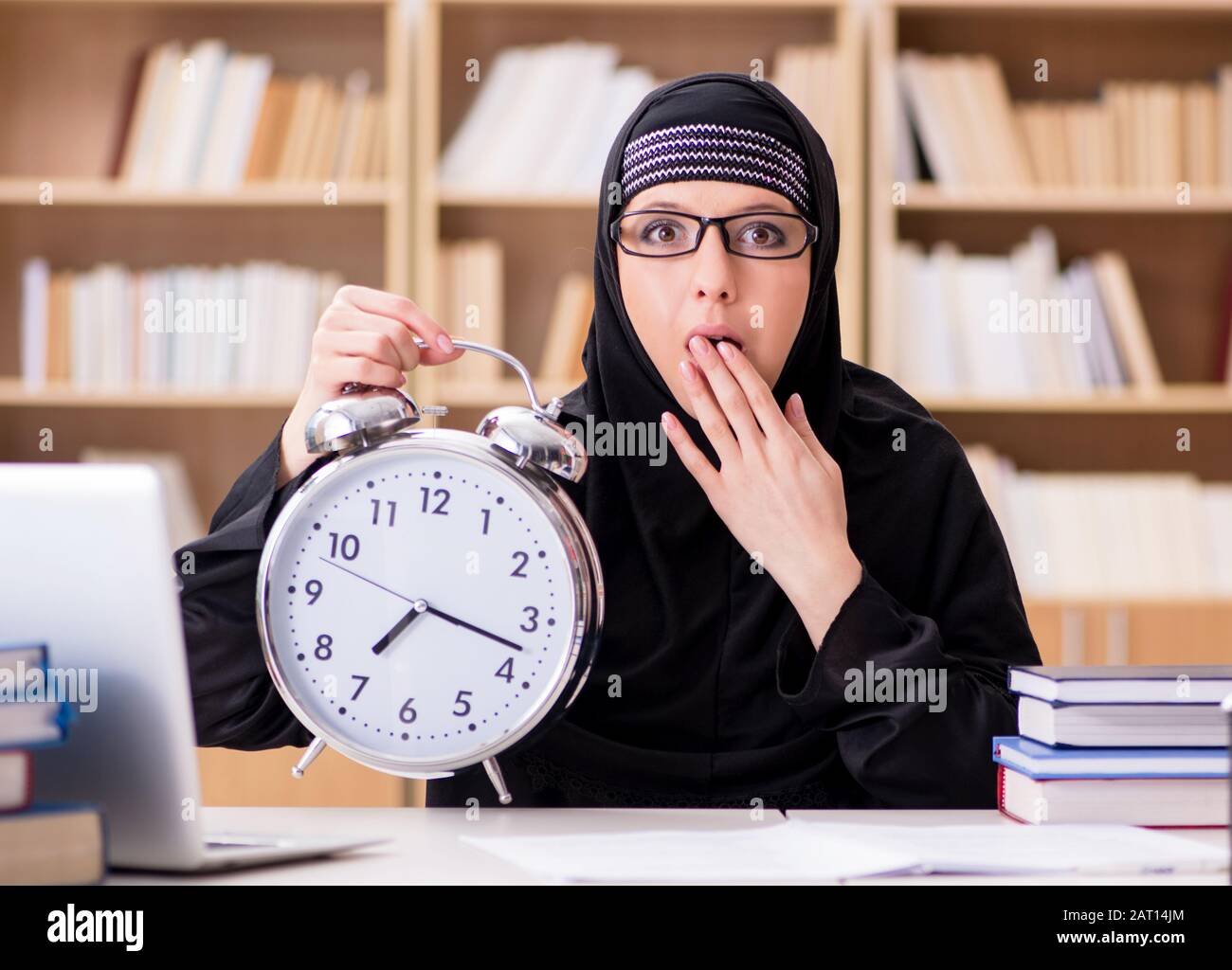 The muslim girl in hijab studying preparing for exams Stock Photo - Alamy