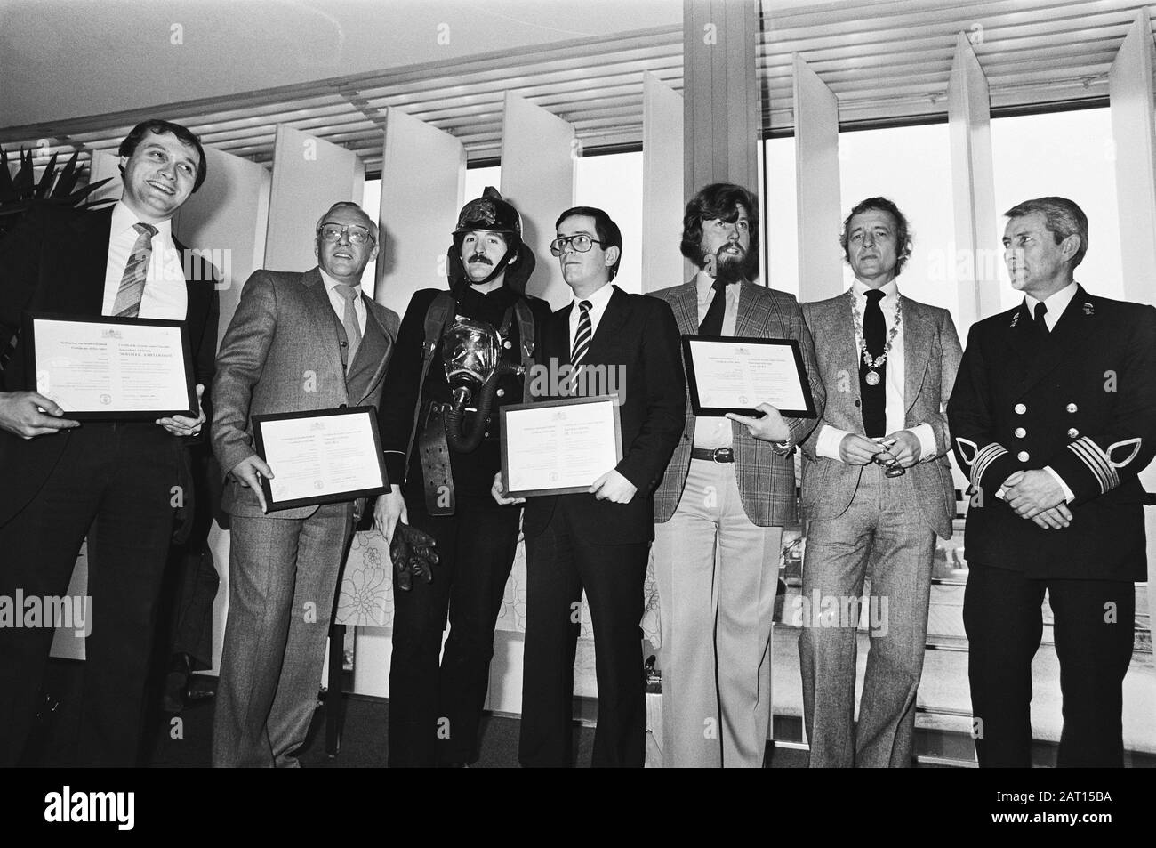 First fire safety certificates; A. de Jong (Novotel), Fritz (Hegra), A ...