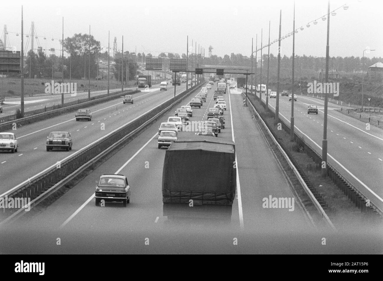 First day of summer holidays for many Dutch people, traffic on motorway ...