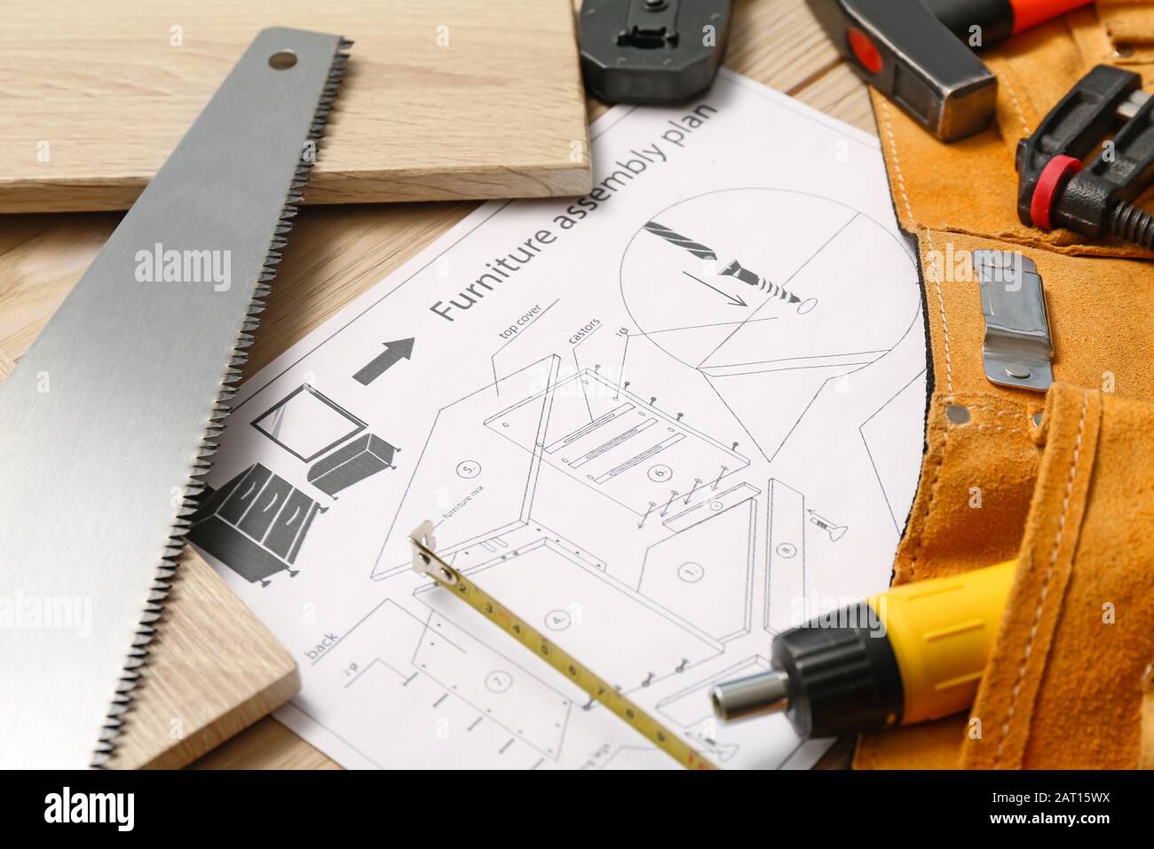 Furniture assembling plan tools hi-res stock photography and images - Alamy