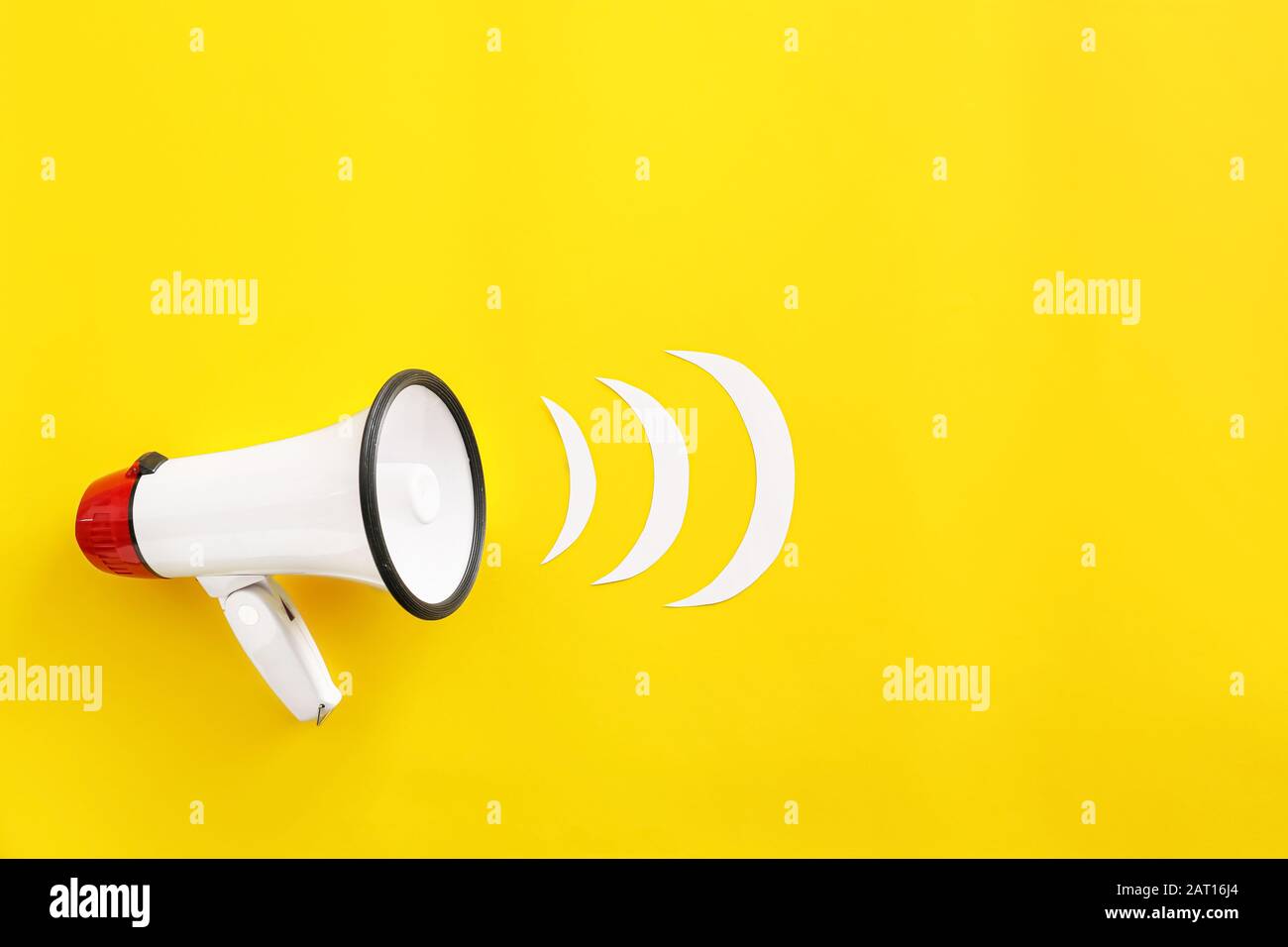 Megaphone with sound waves hi-res stock photography and images - Alamy