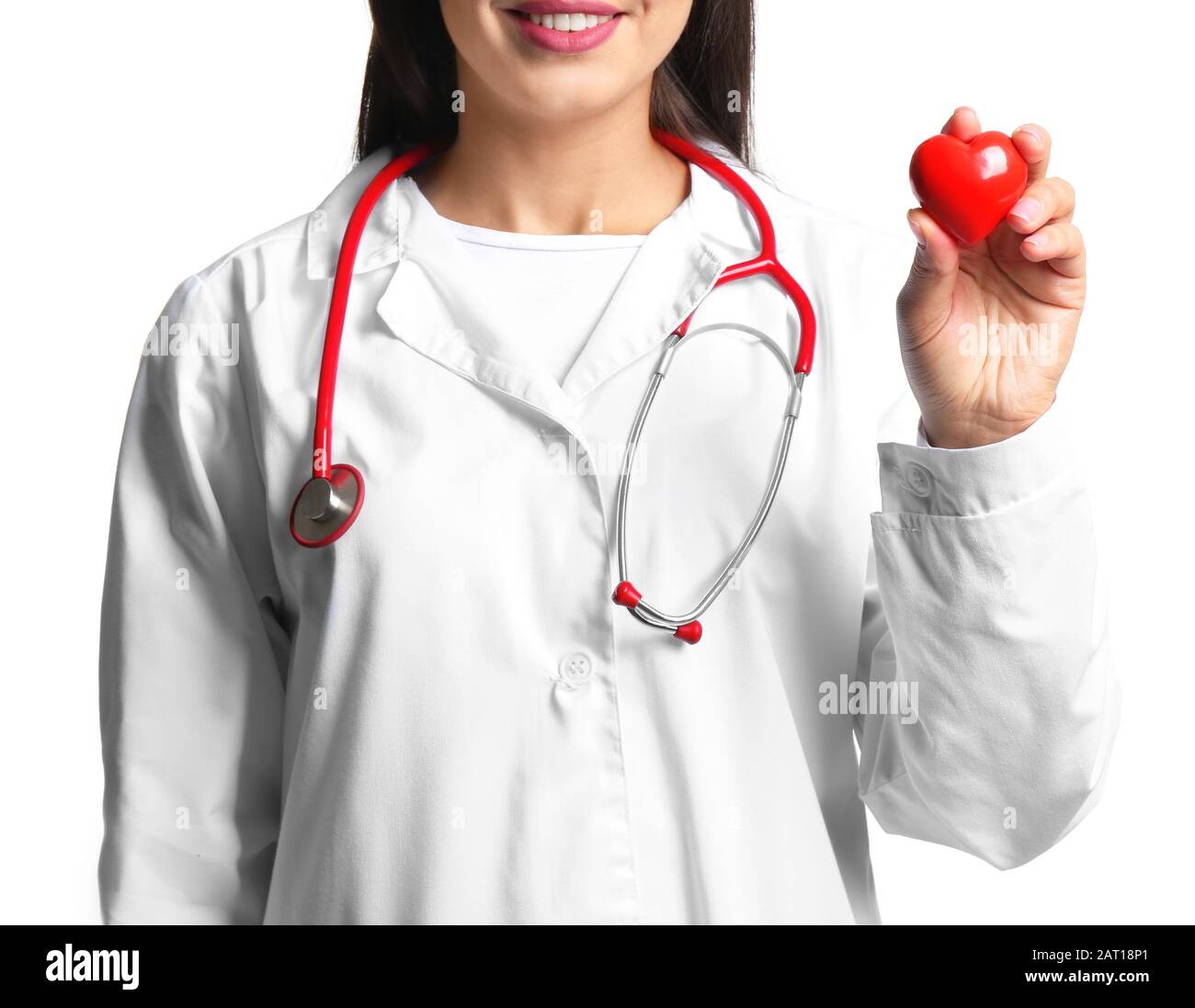 Female cardiologist on white background Stock Photo - Alamy