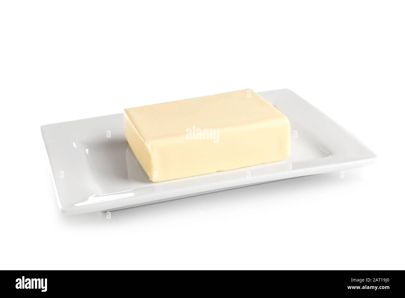 Fresh butter on white background Stock Photo - Alamy