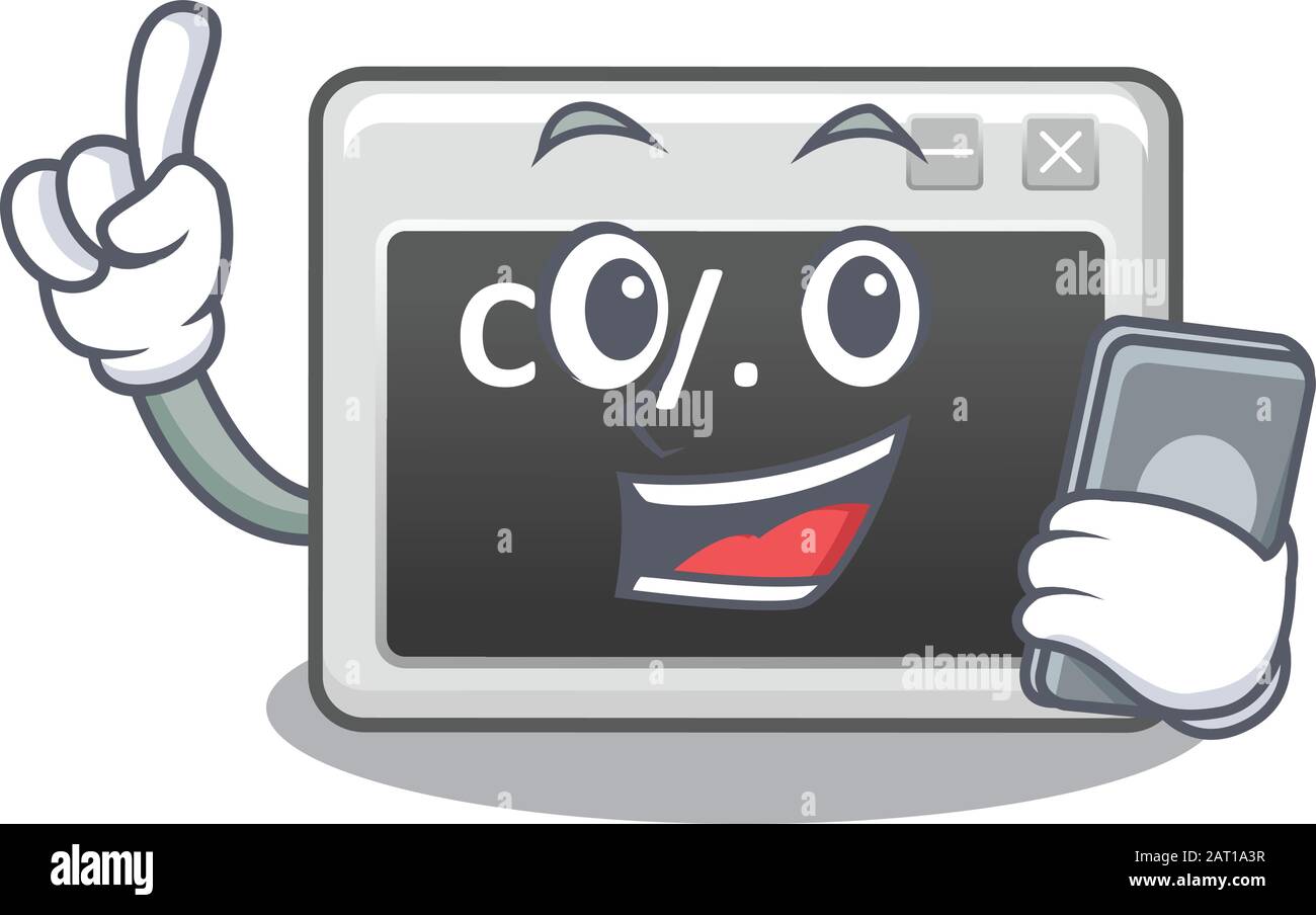 Cartoon design of command window speaking on a phone Stock Vector Image ...