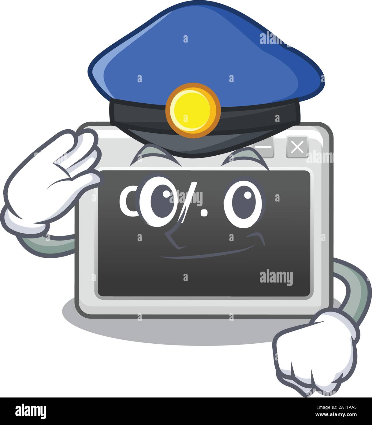 Command window Cartoon mascot performed as a Police officer Stock ...