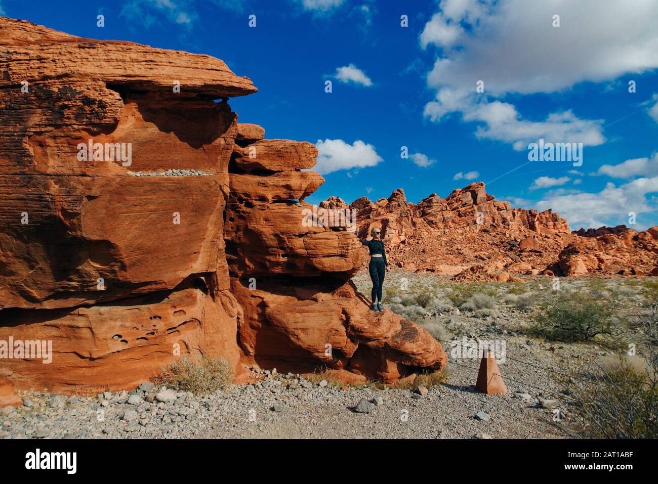 girl in a tracksuit in Valley of Fire State Park, Nevada United States ...