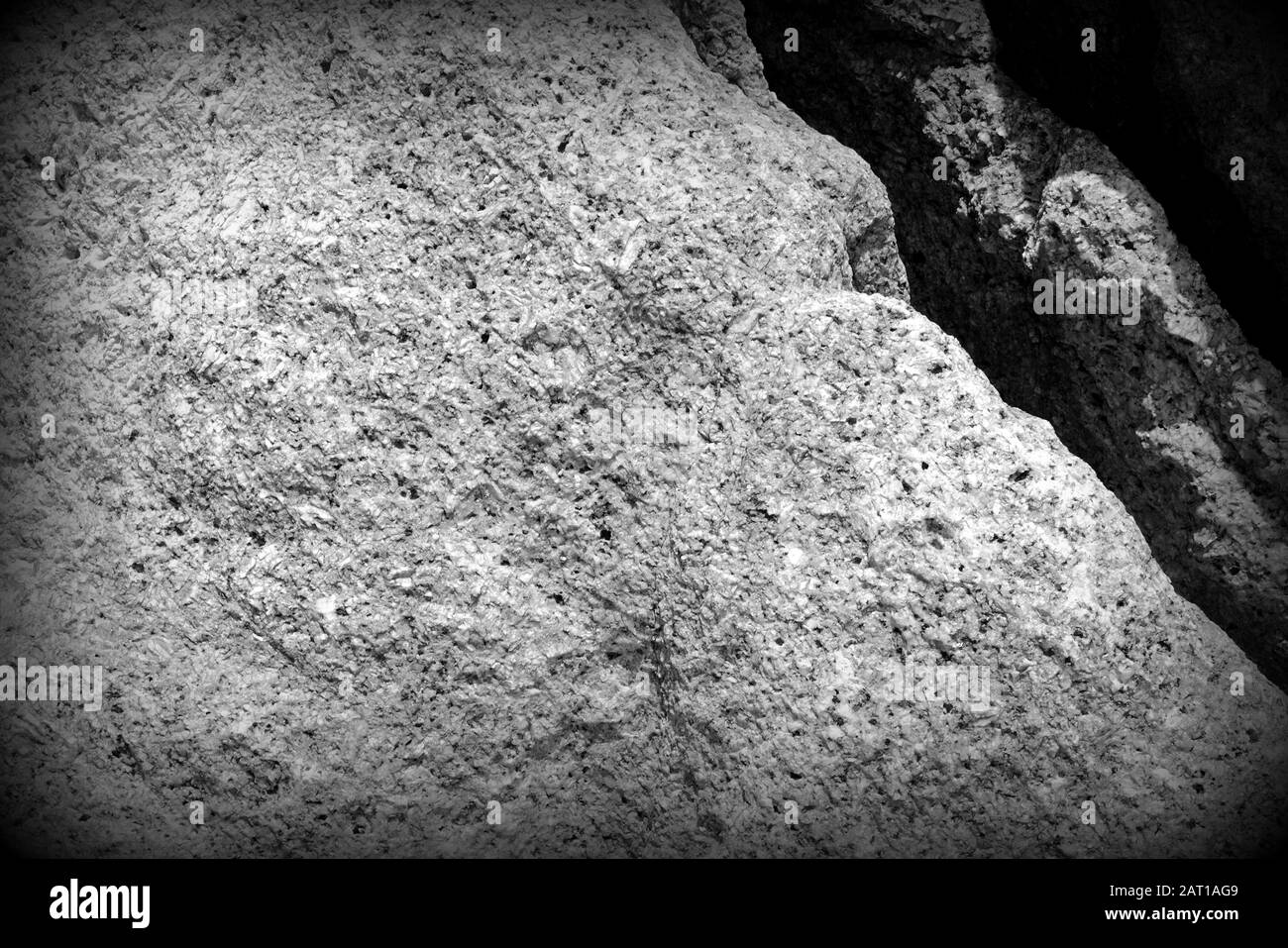Coastal rock texture close-up. Stone background black and white Stock ...
