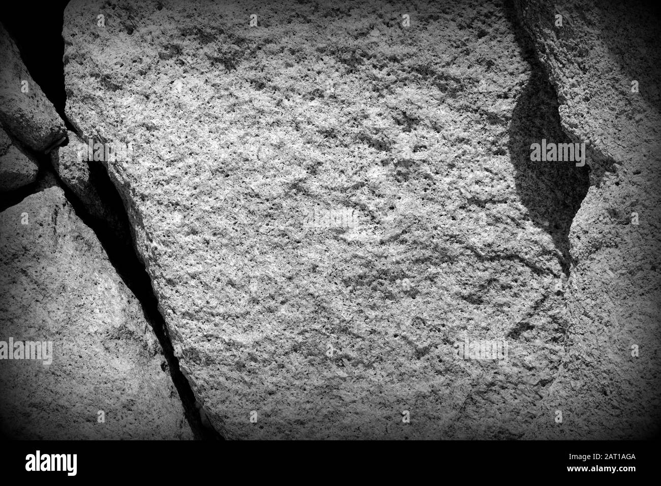 Coastal rock texture close-up. Stone background black and white Stock ...
