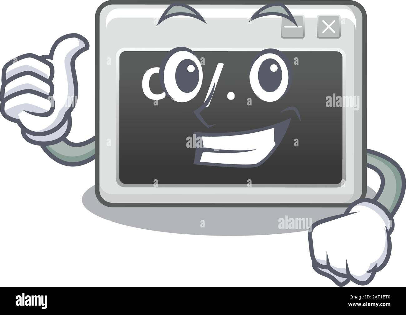 Cheerfully command window making Thumbs up gesture Stock Vector Image ...