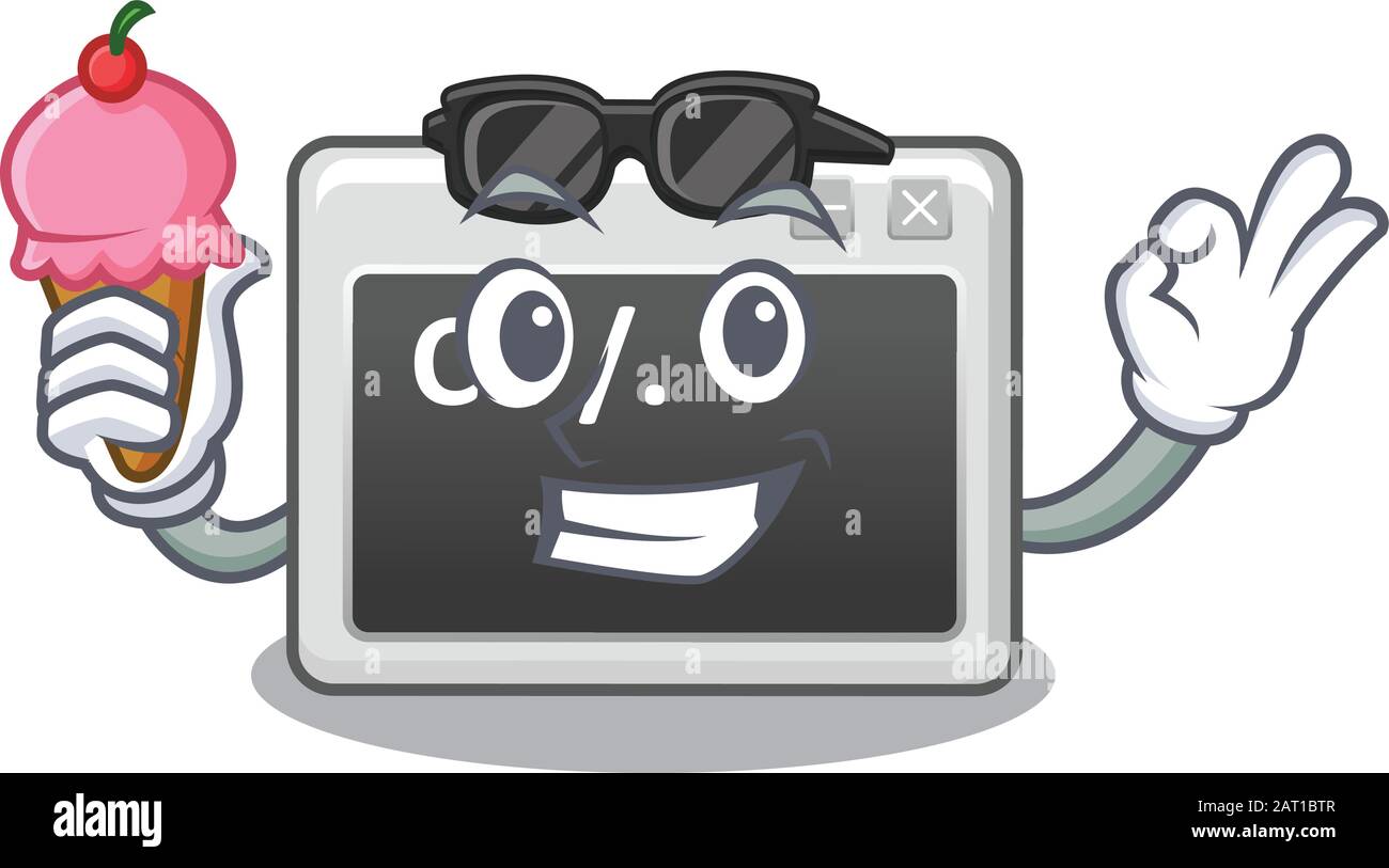Command window mascot cartoon design with ice cream Stock Vector Image ...