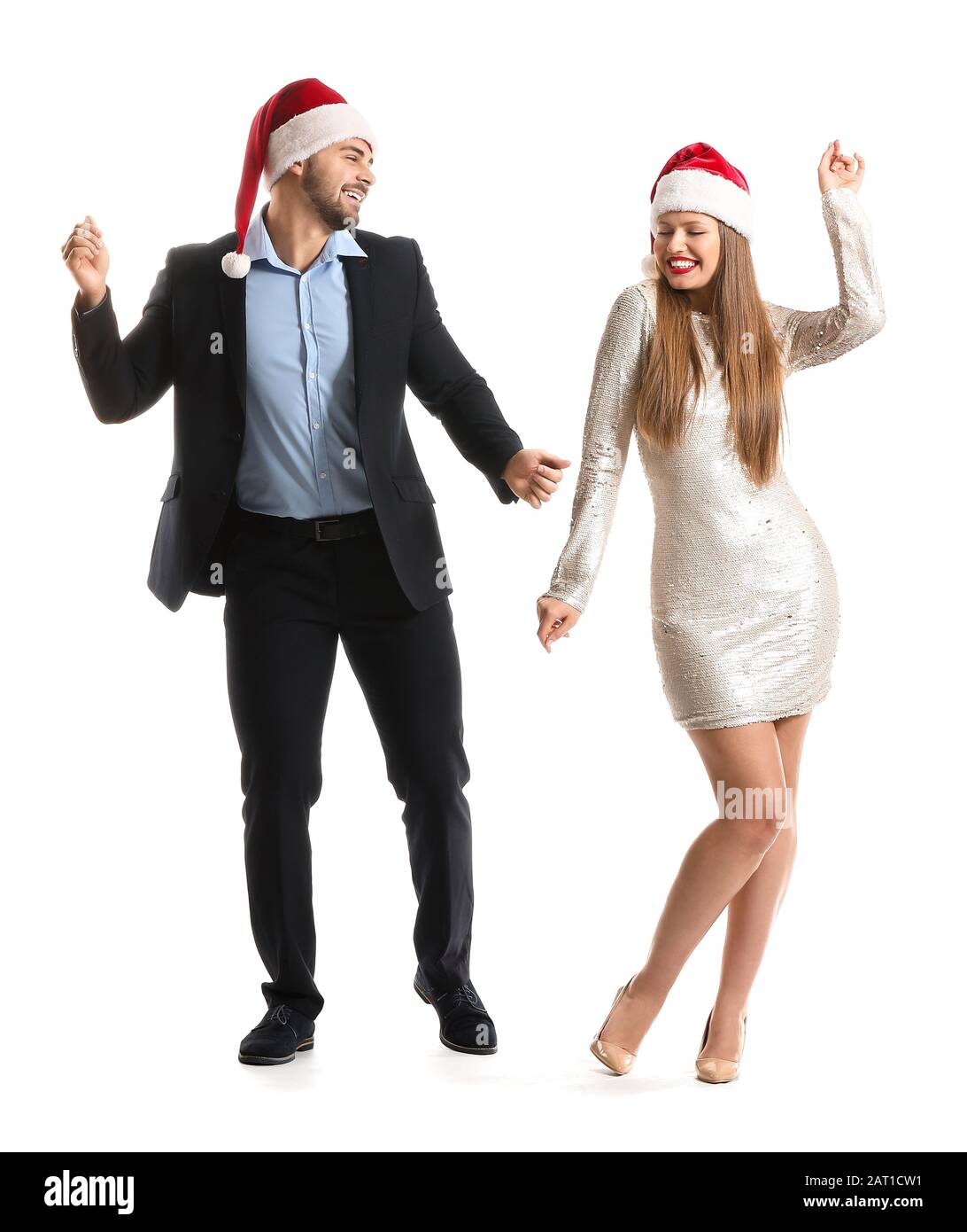 Man in santa hats Cut Out Stock Images & Pictures - Alamy