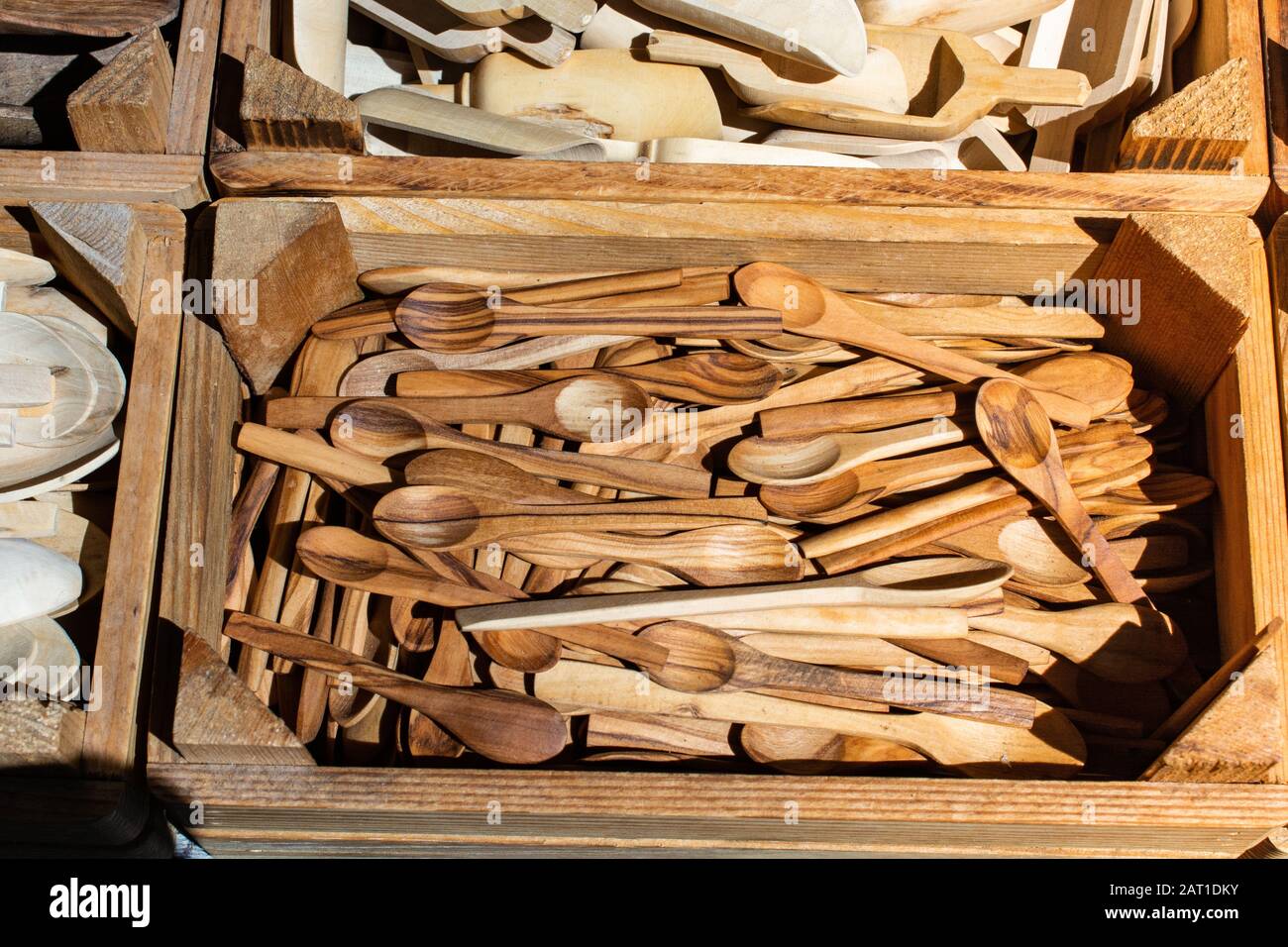 Handmade wooden kitchen utensils spoons wooden kitchen items Stock ...