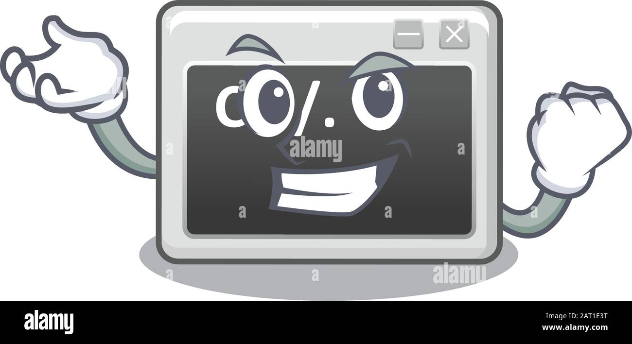 Happy confident Successful command window cartoon character style Stock ...