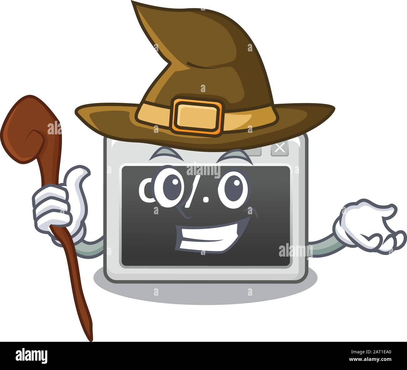 cartoon mascot style of command window dressed as a witch Stock Vector ...