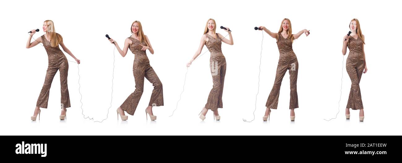 Performing female musician singing Cut Out Stock Images & Pictures - Alamy