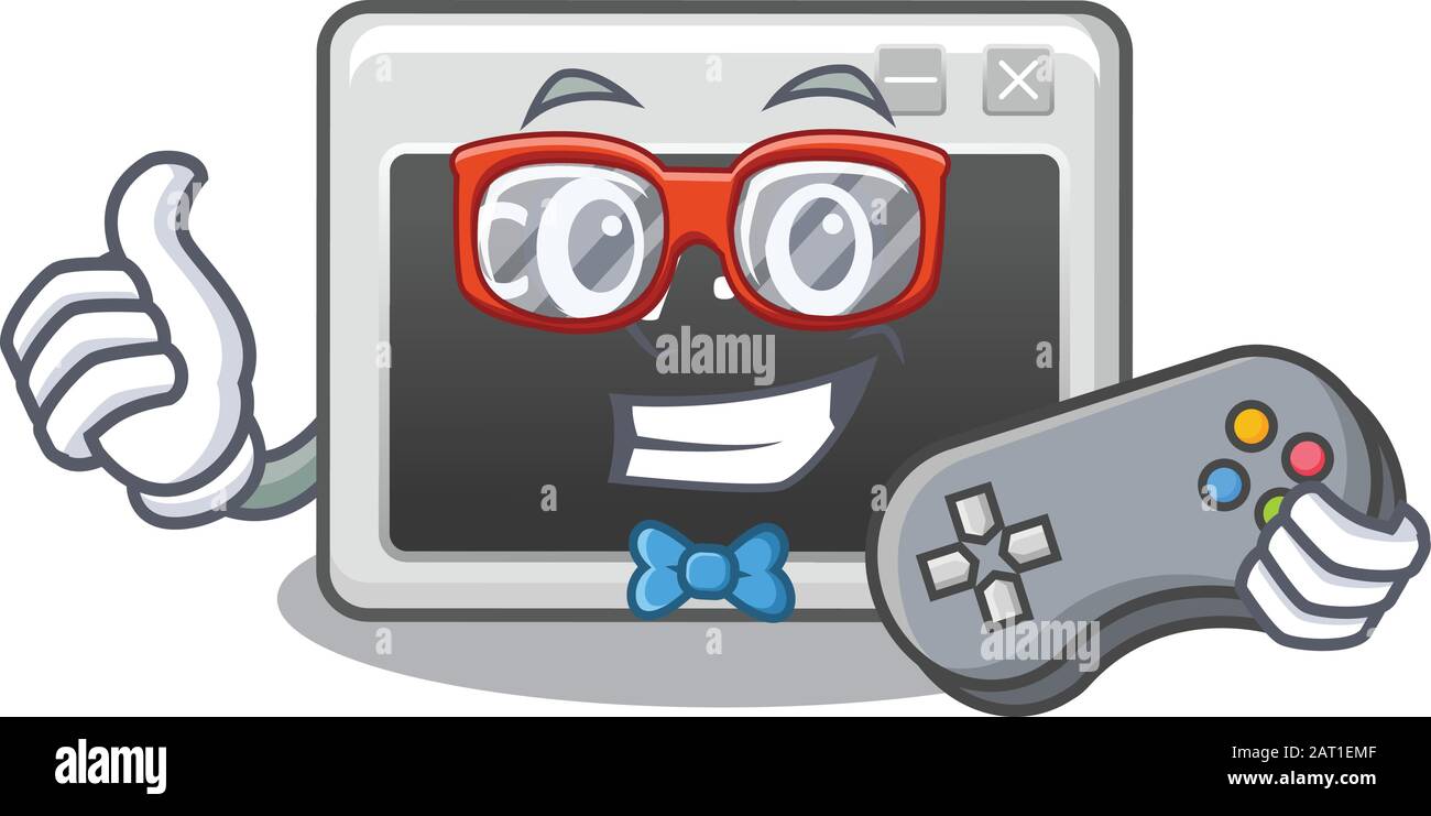 Smiley gamer command window cartoon mascot style Stock Vector Image ...