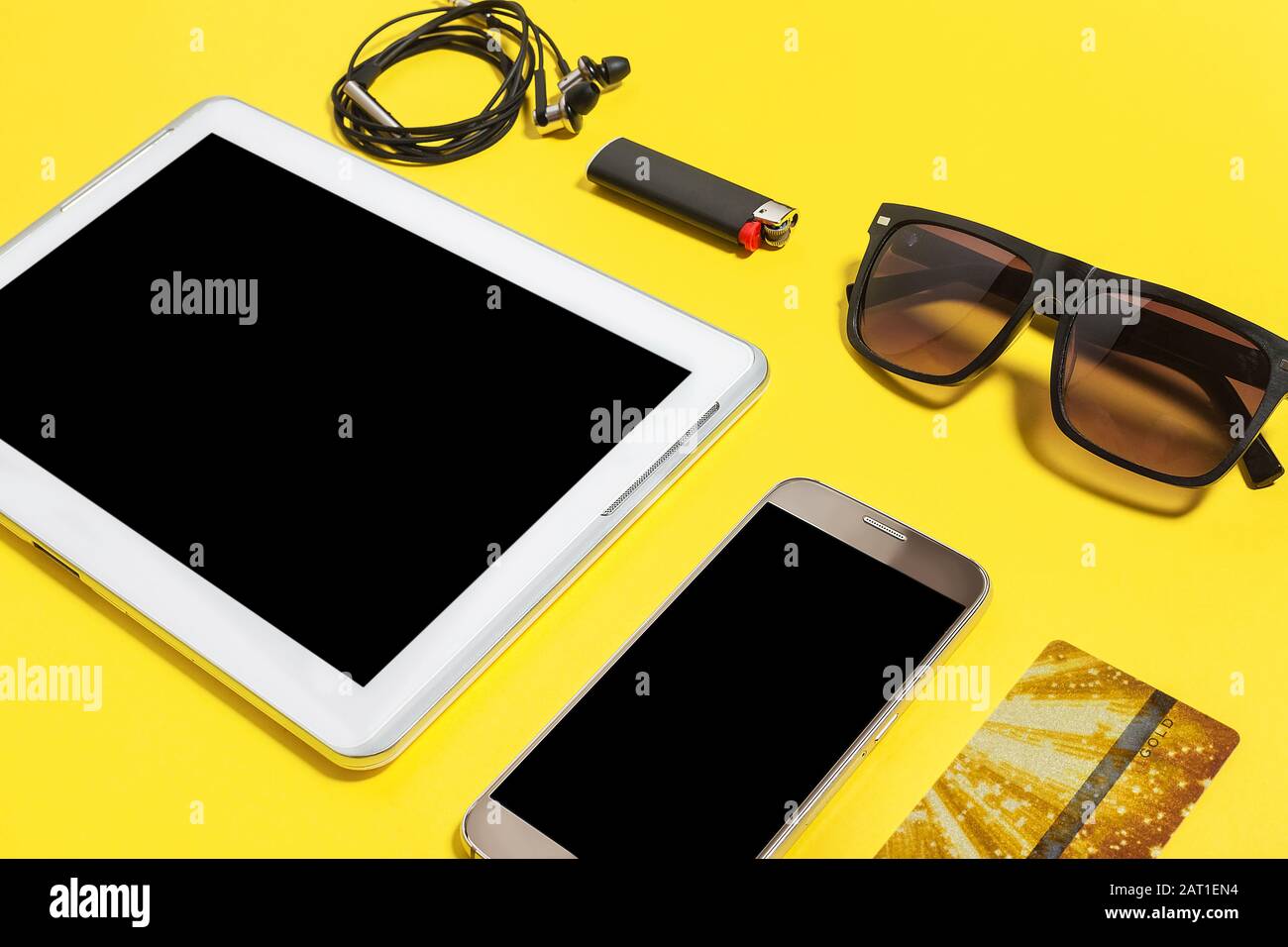 collection of modern people accessories Stock Photo - Alamy