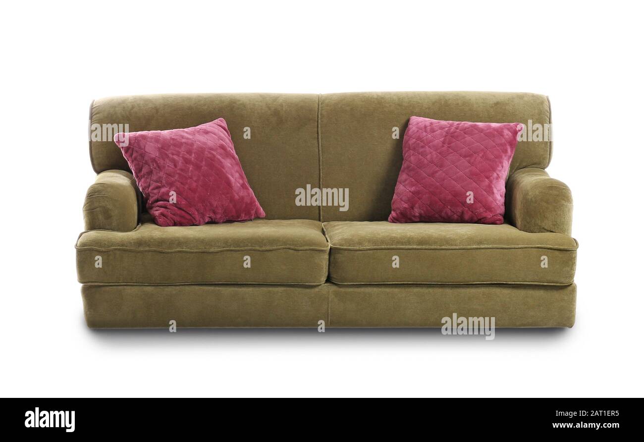 Modern sofa on white background Stock Photo - Alamy