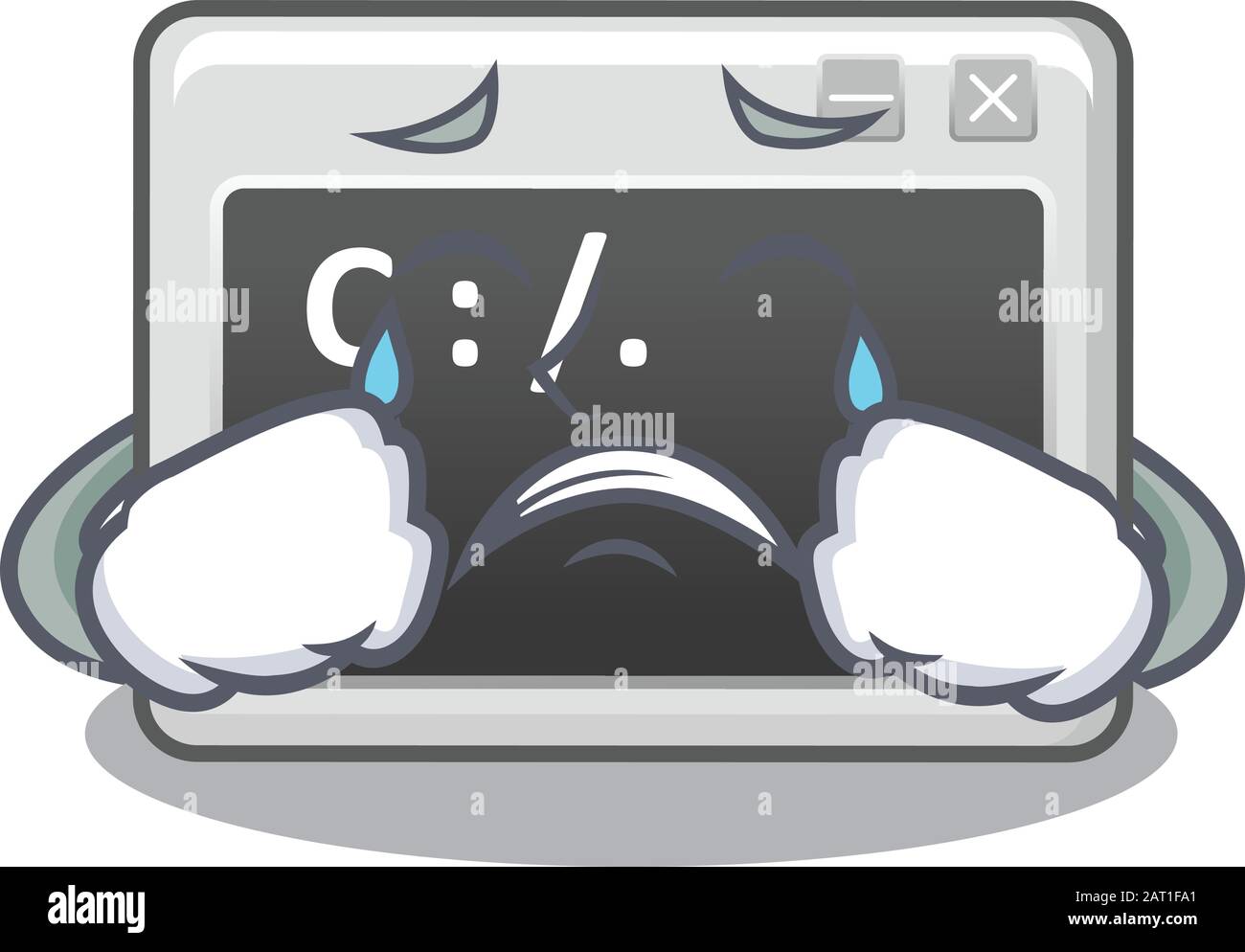 Sad of command window cartoon mascot style Stock Vector Image & Art - Alamy