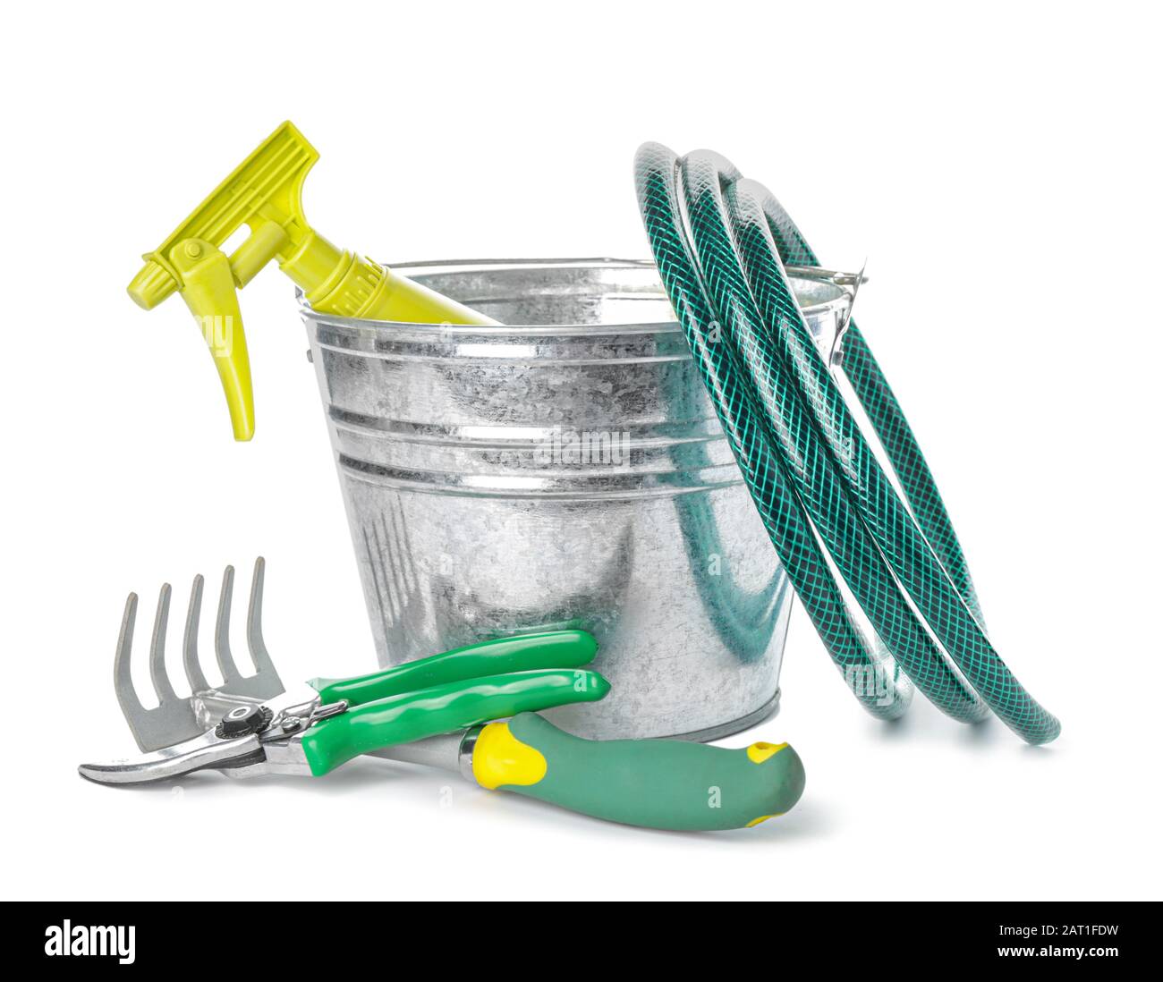 Set of gardening supplies on white background Stock Photo - Alamy