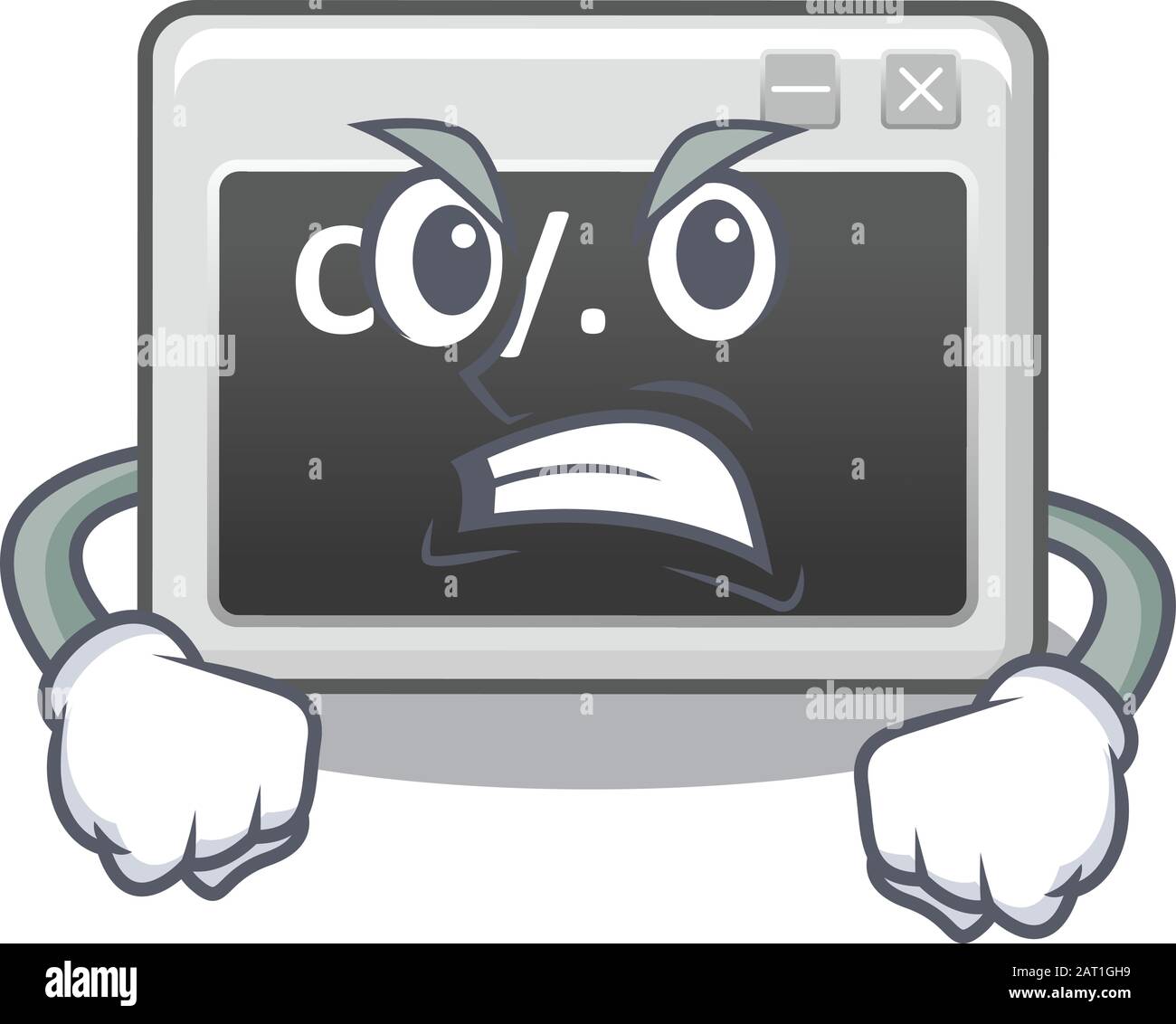 Command window cartoon character design having angry face Stock Vector ...