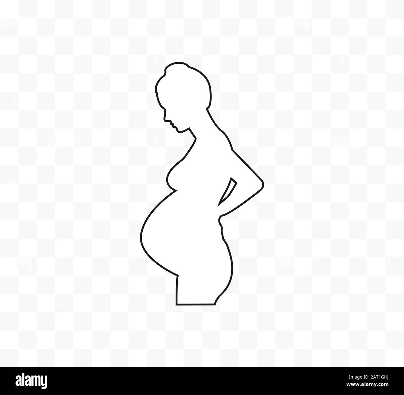 Woman Pregnant, line icon. Vector illustration. Flat Stock Vector Image ...