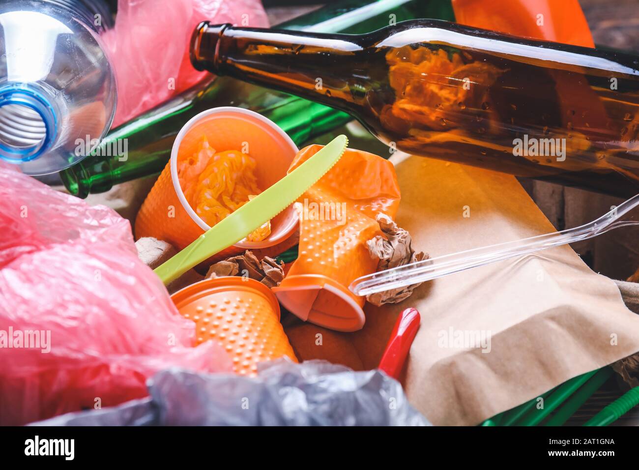 Many different garbage as background. Recycling concept Stock Photo - Alamy