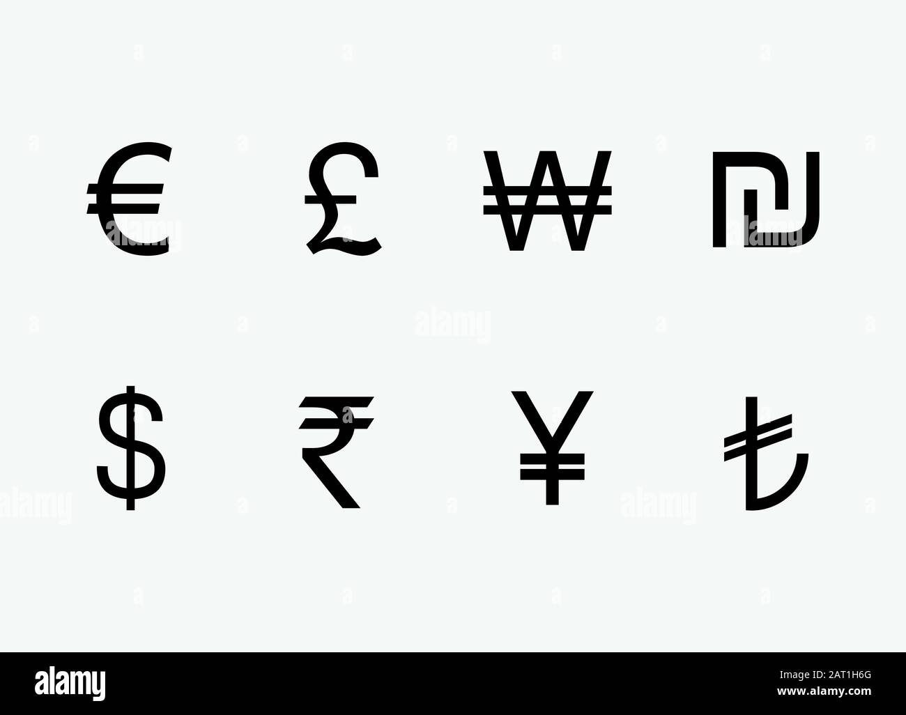 Currency, icon set. Vector illustration, flat design Stock Vector Image ...