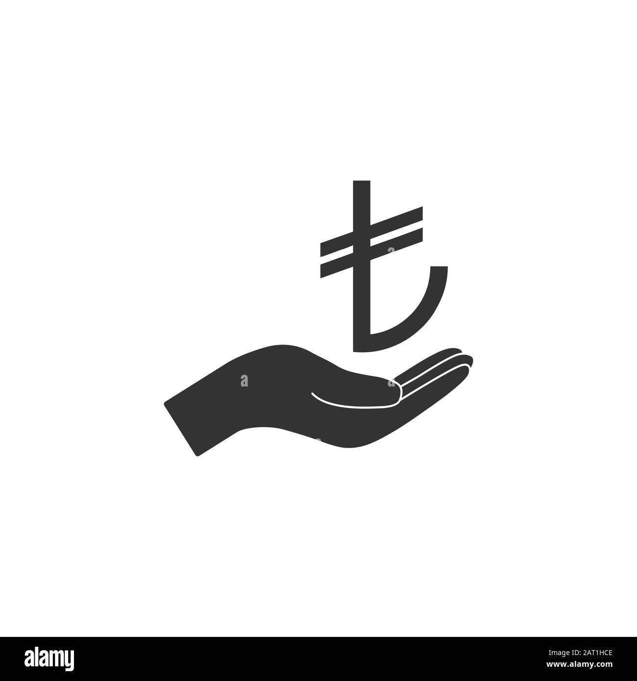 Hand, turkish lira icon. Vector illustration, flat design Stock Vector ...