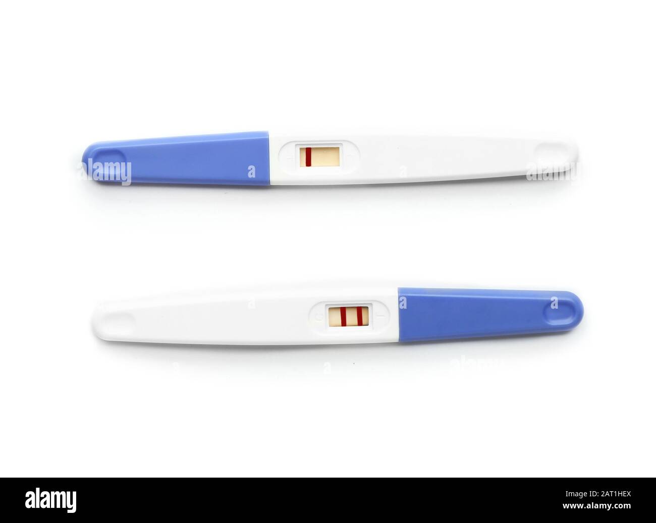 Pregnancy tests on white background Stock Photo - Alamy