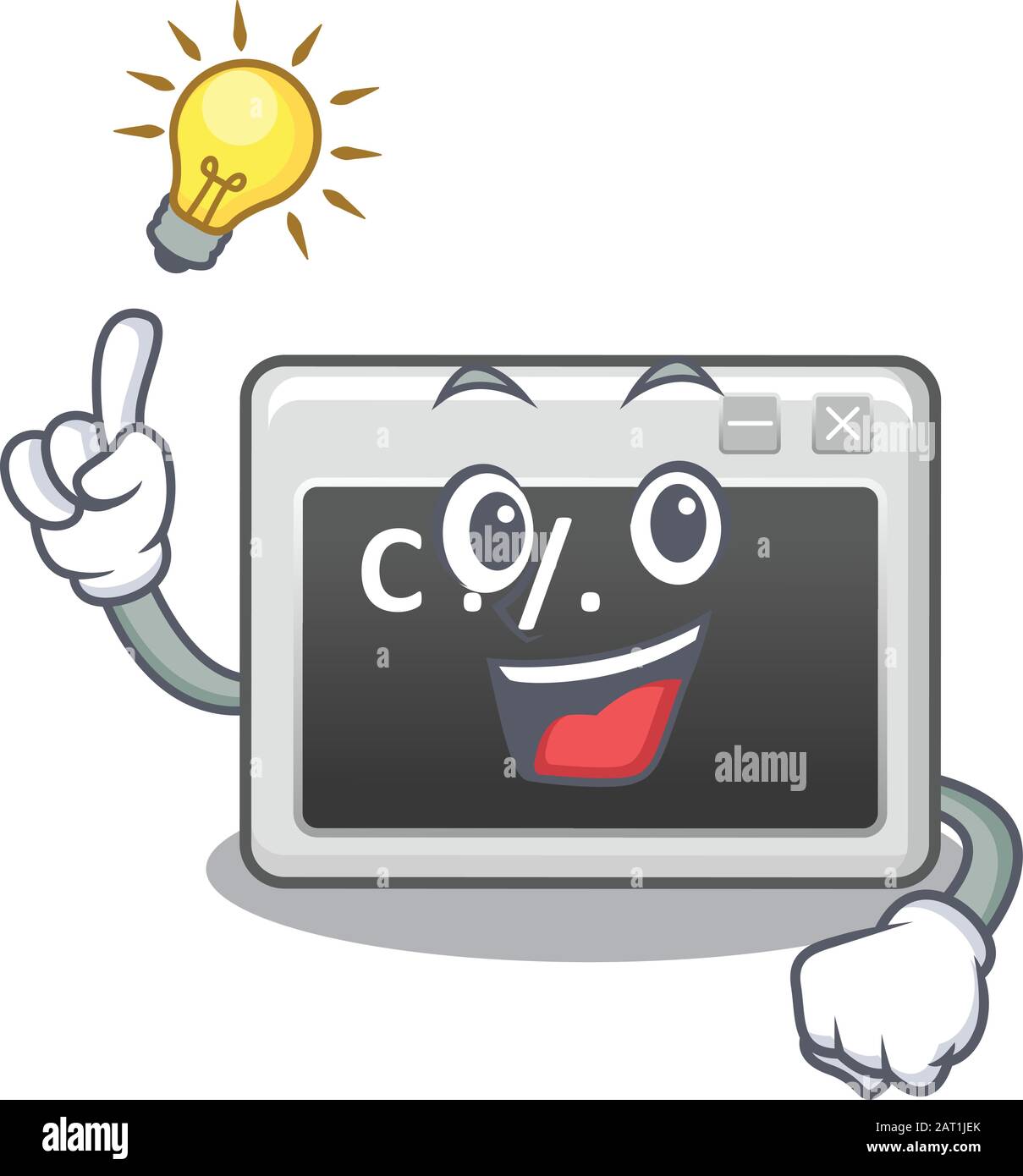 Have an idea gesture of command window cartoon character design Stock ...