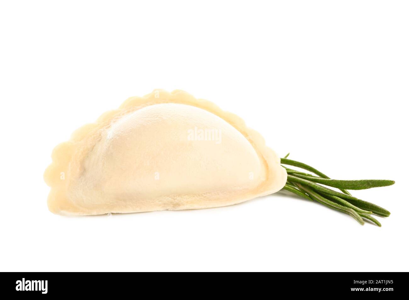 Raw dumpling on white background Stock Photo - Alamy