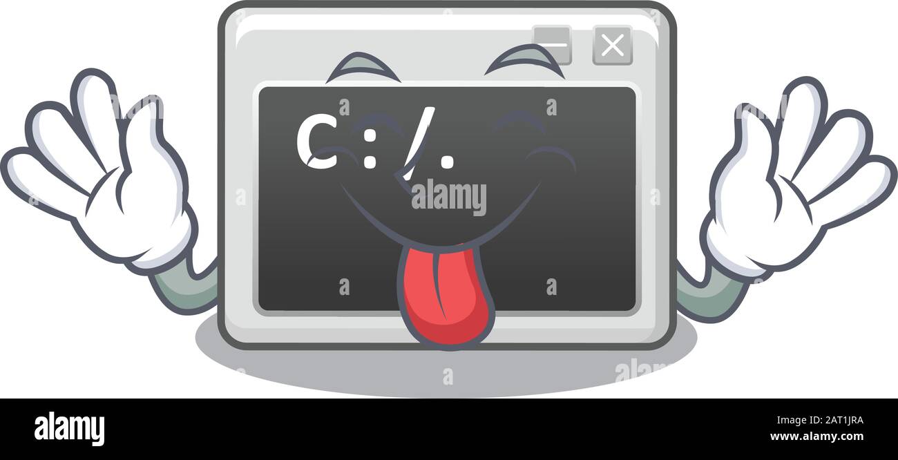 Cute command window cartoon mascot style with Tongue out Stock Vector ...