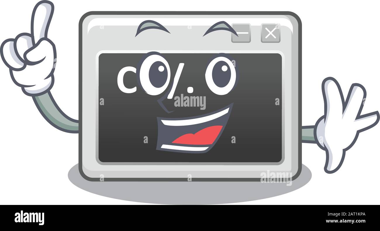 One Finger command window in mascot cartoon character style Stock ...