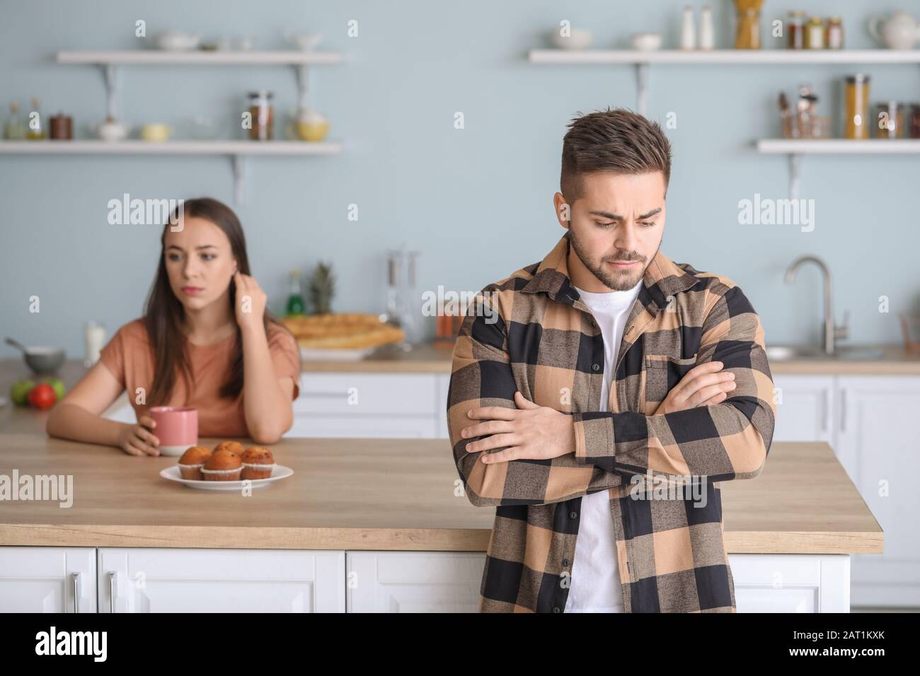 Couple after quarrel in hi-res stock photography and images - Alamy