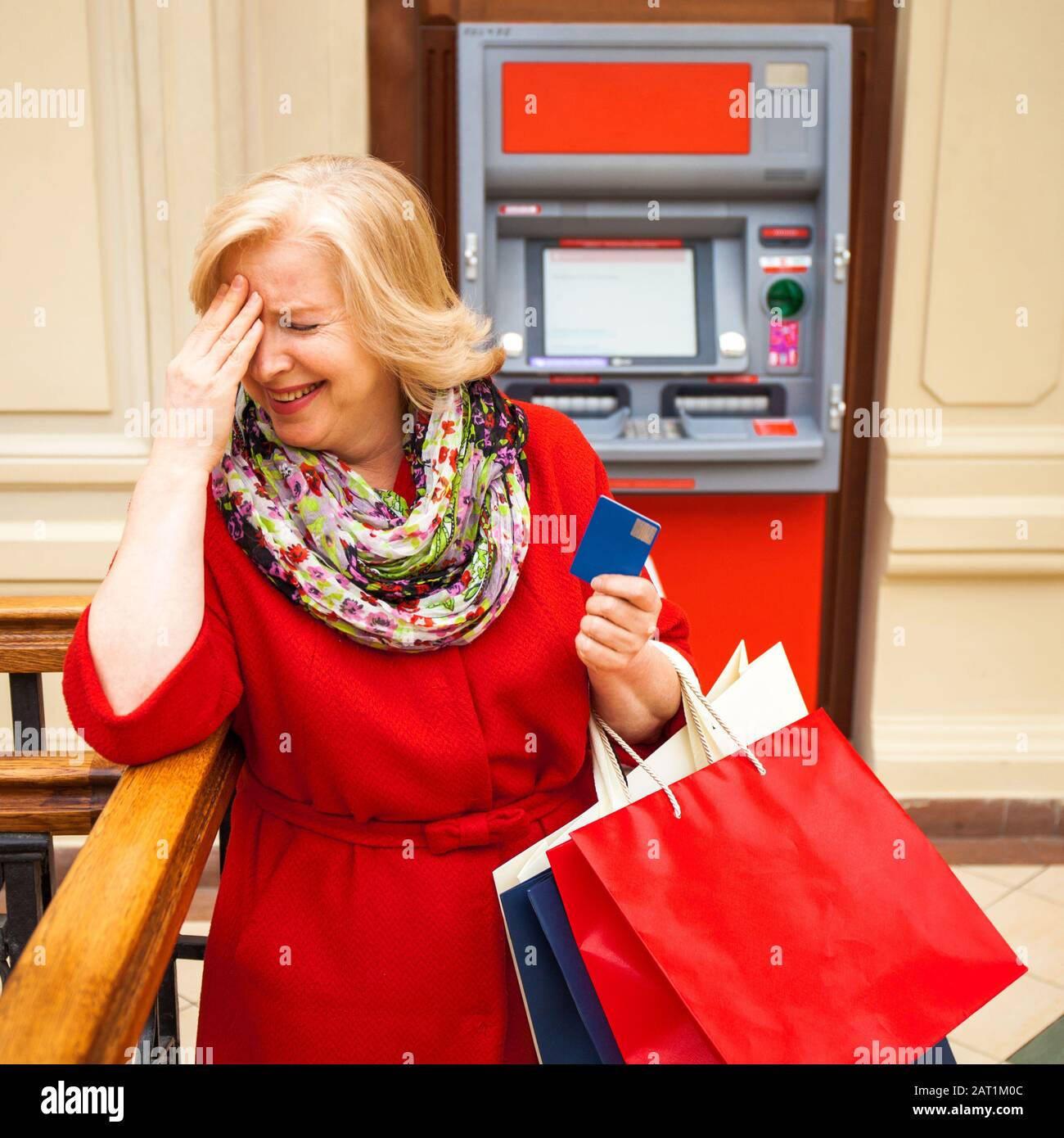 Atm woman sad hi-res stock photography and images - Alamy