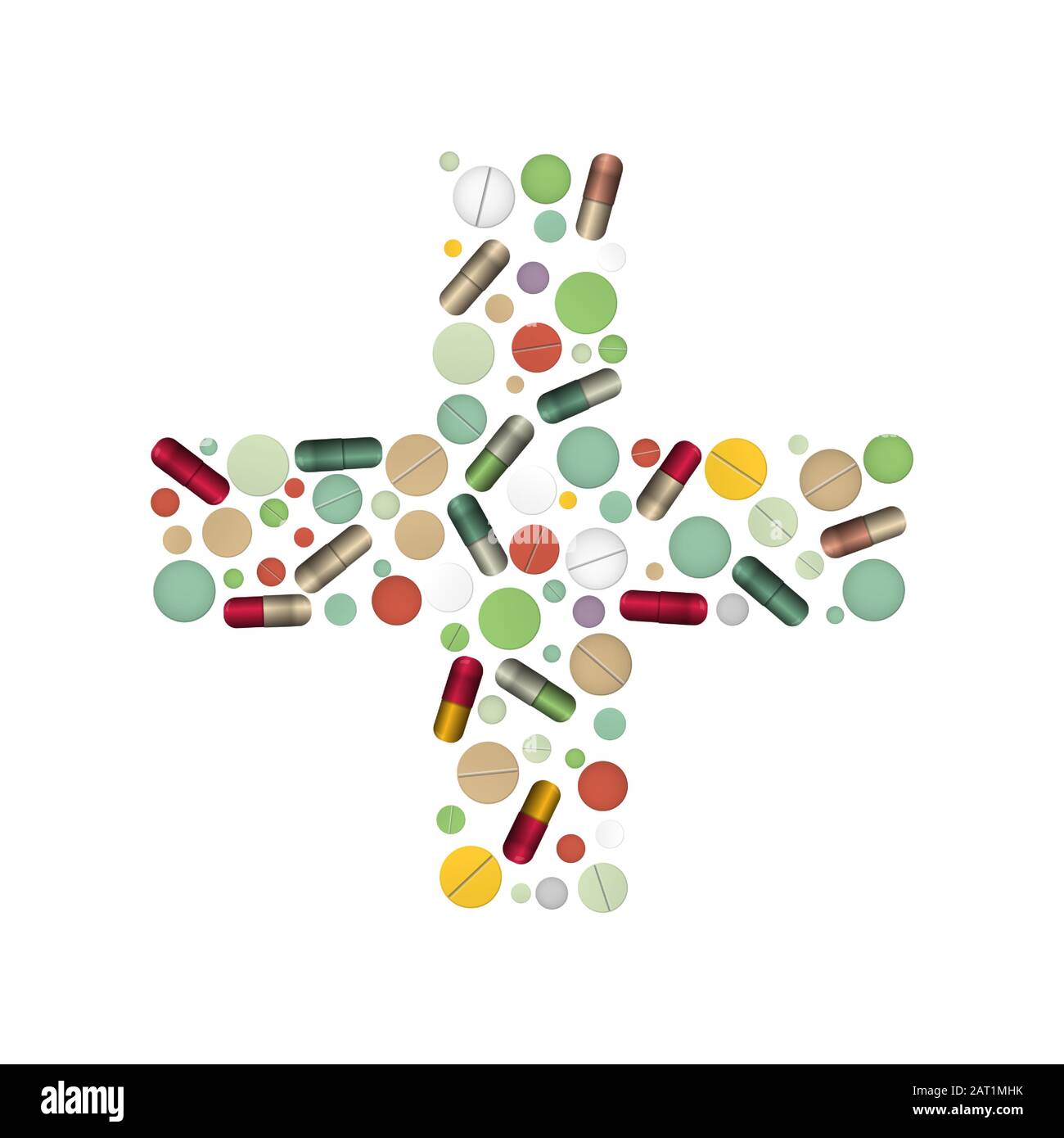Cross shape with pills. Pharmacy design. Vector illustration Stock ...