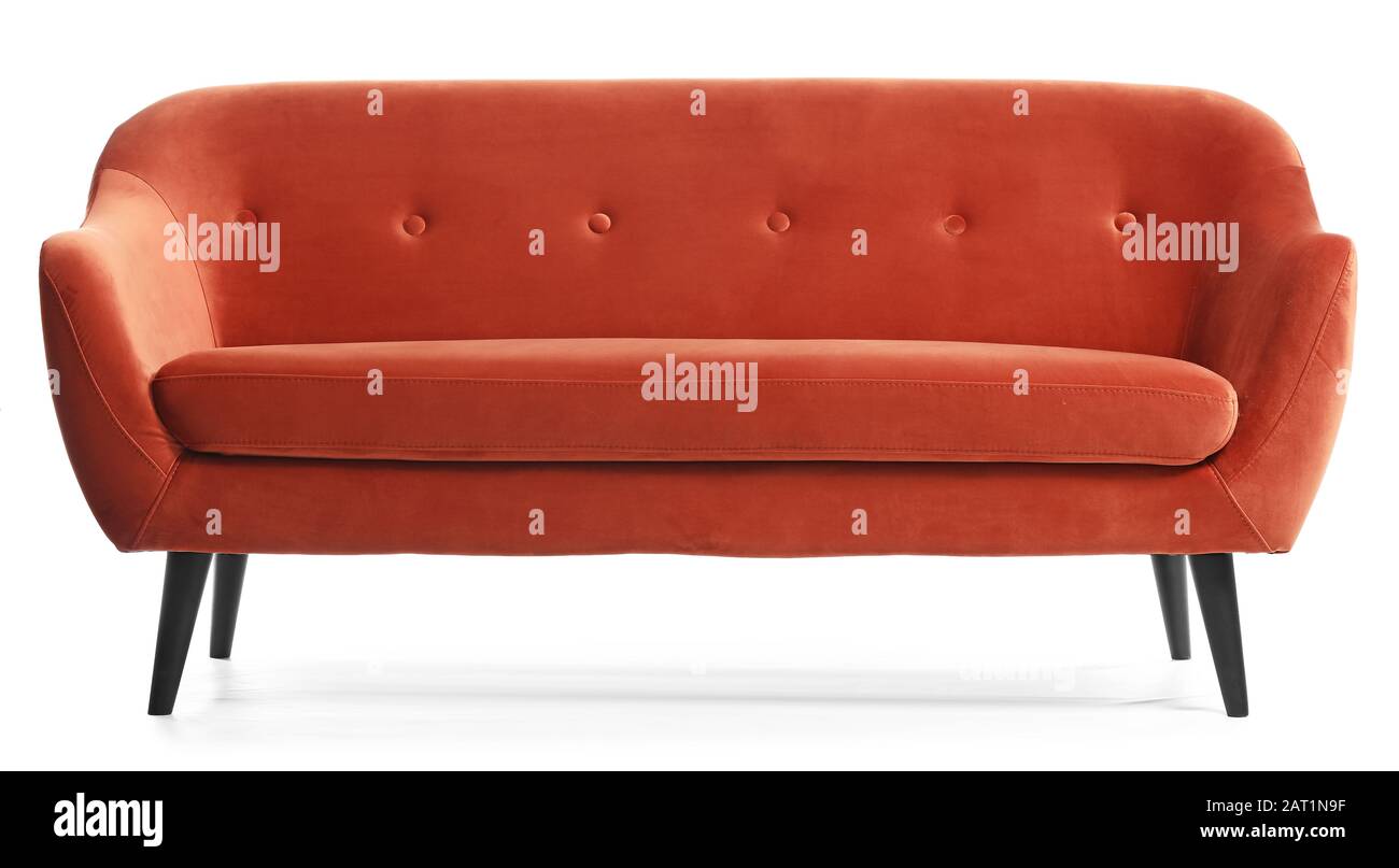 Modern sofa on white background Stock Photo - Alamy