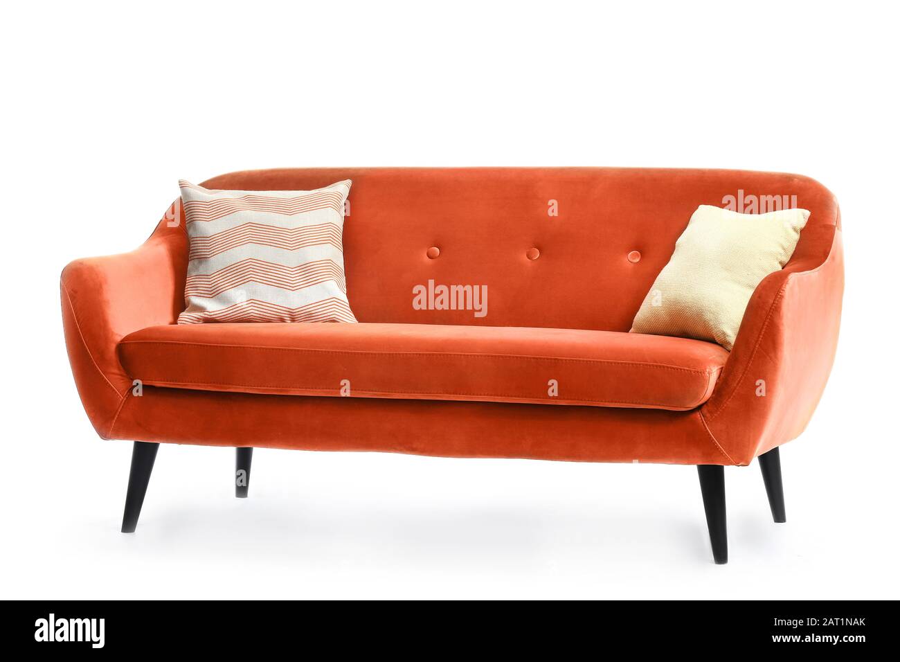 Modern sofa on white background Stock Photo - Alamy