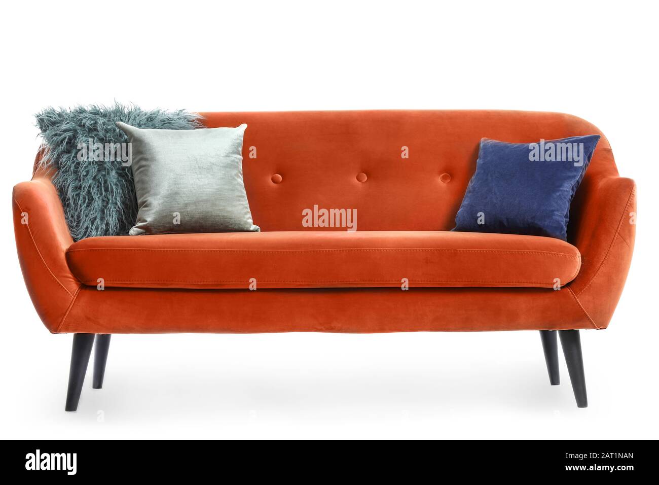 Modern sofa on white background Stock Photo - Alamy