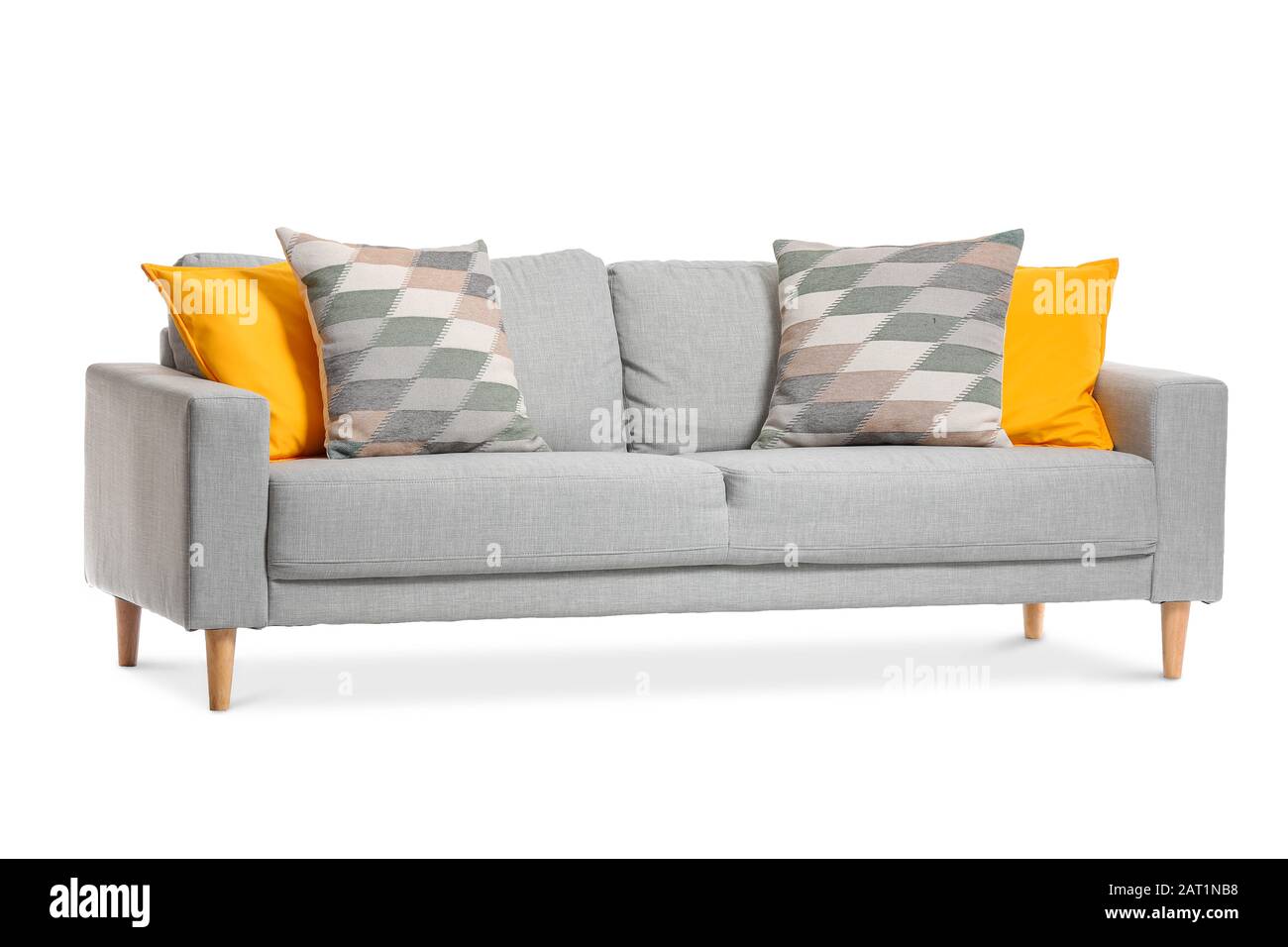 Modern sofa on white background Stock Photo - Alamy