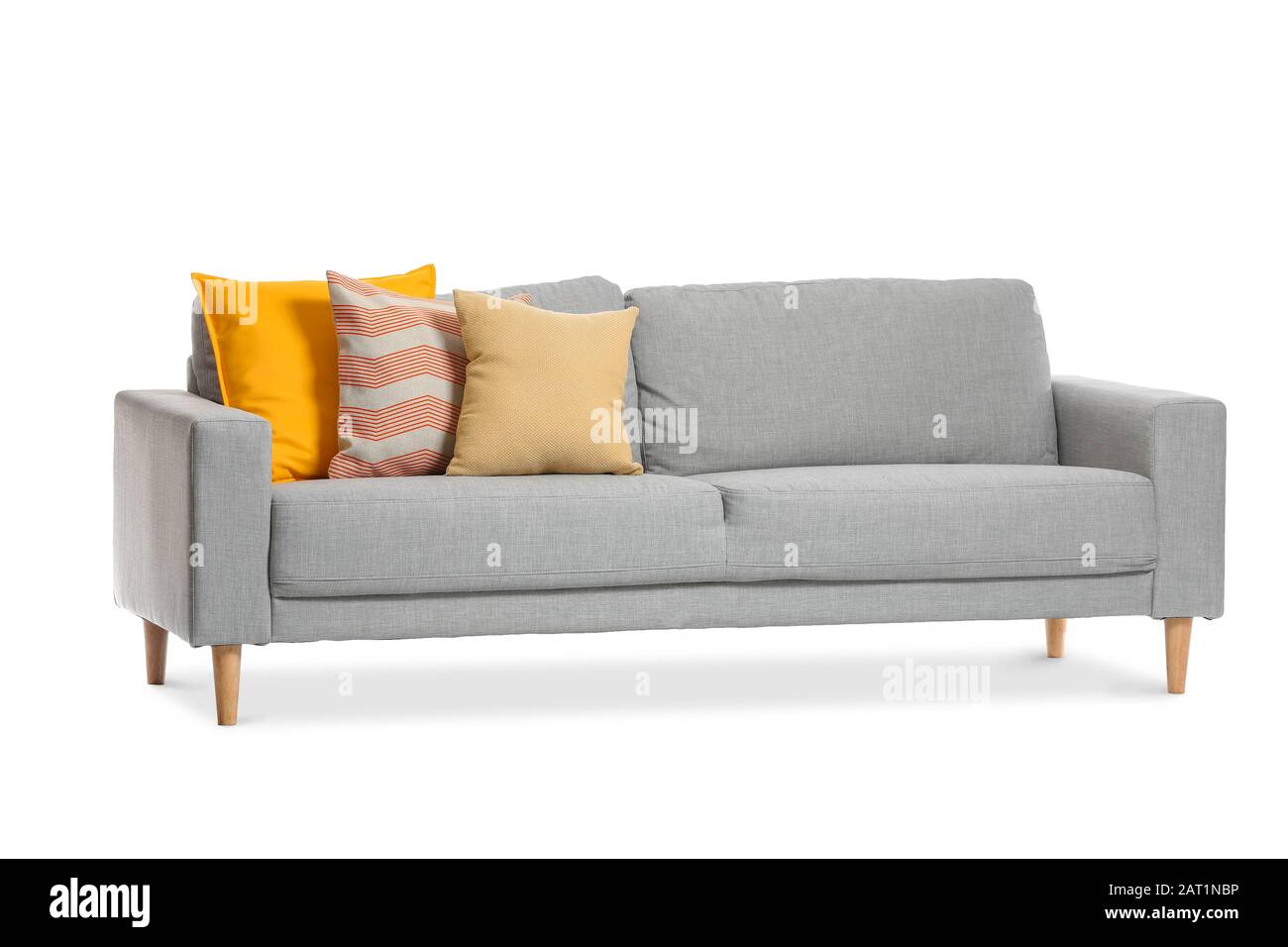 Modern sofa on white background Stock Photo - Alamy