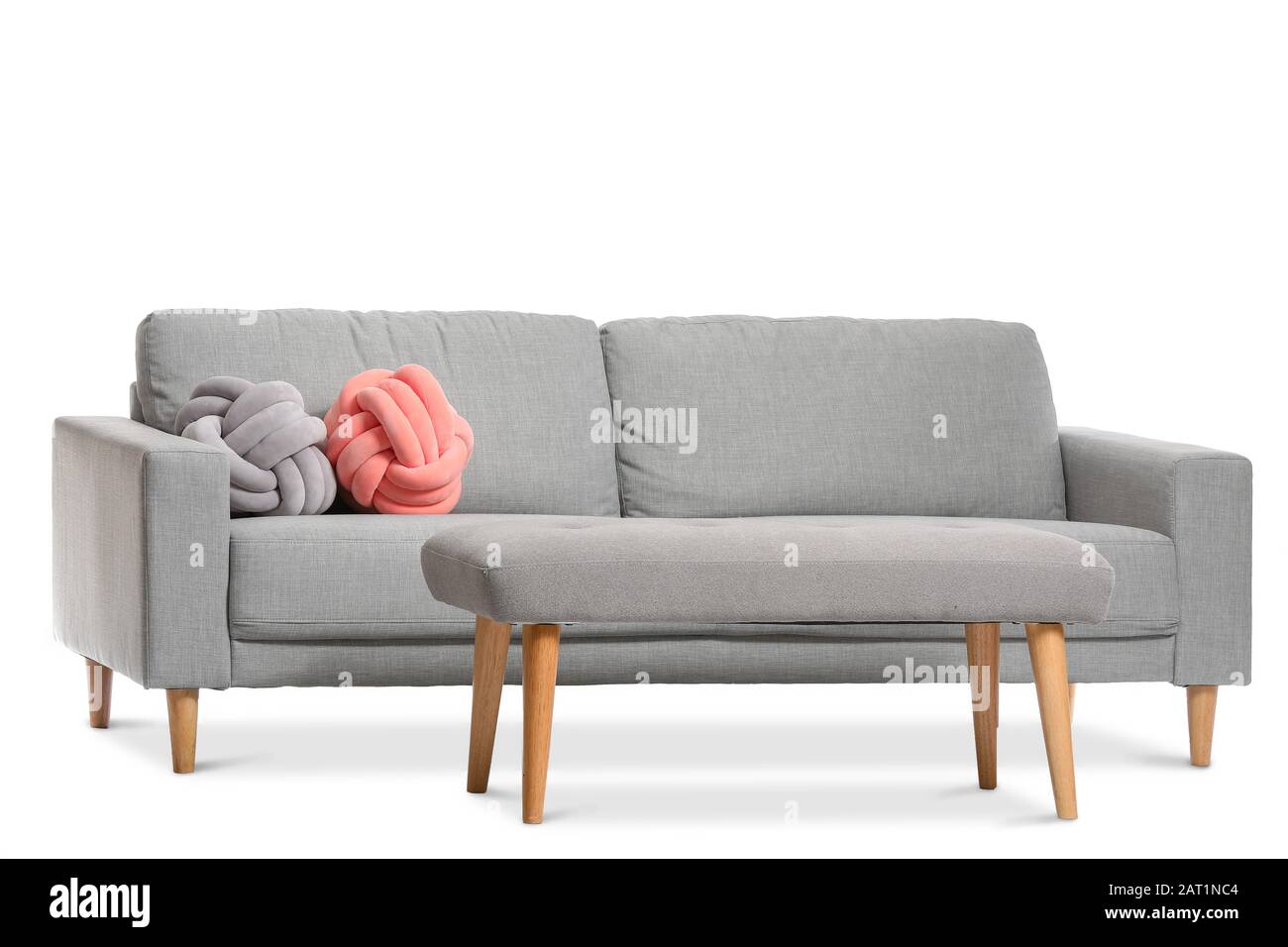 Modern sofa and bench on white background Stock Photo - Alamy