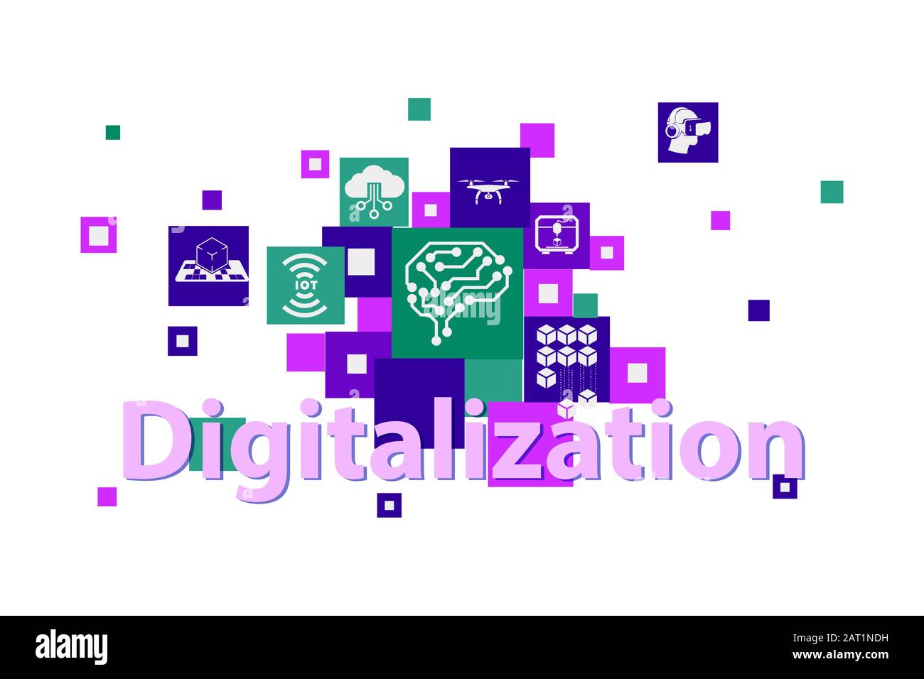 The digital transformation concept - 3d rendering Stock Photo - Alamy
