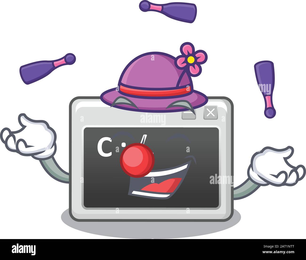 Smart command window cartoon character design playing Juggling Stock ...