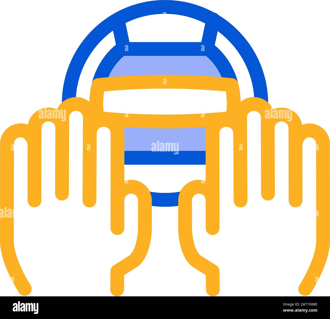 Catching Volleyball Ball Icon Vector Outline Illustration Stock Vector ...